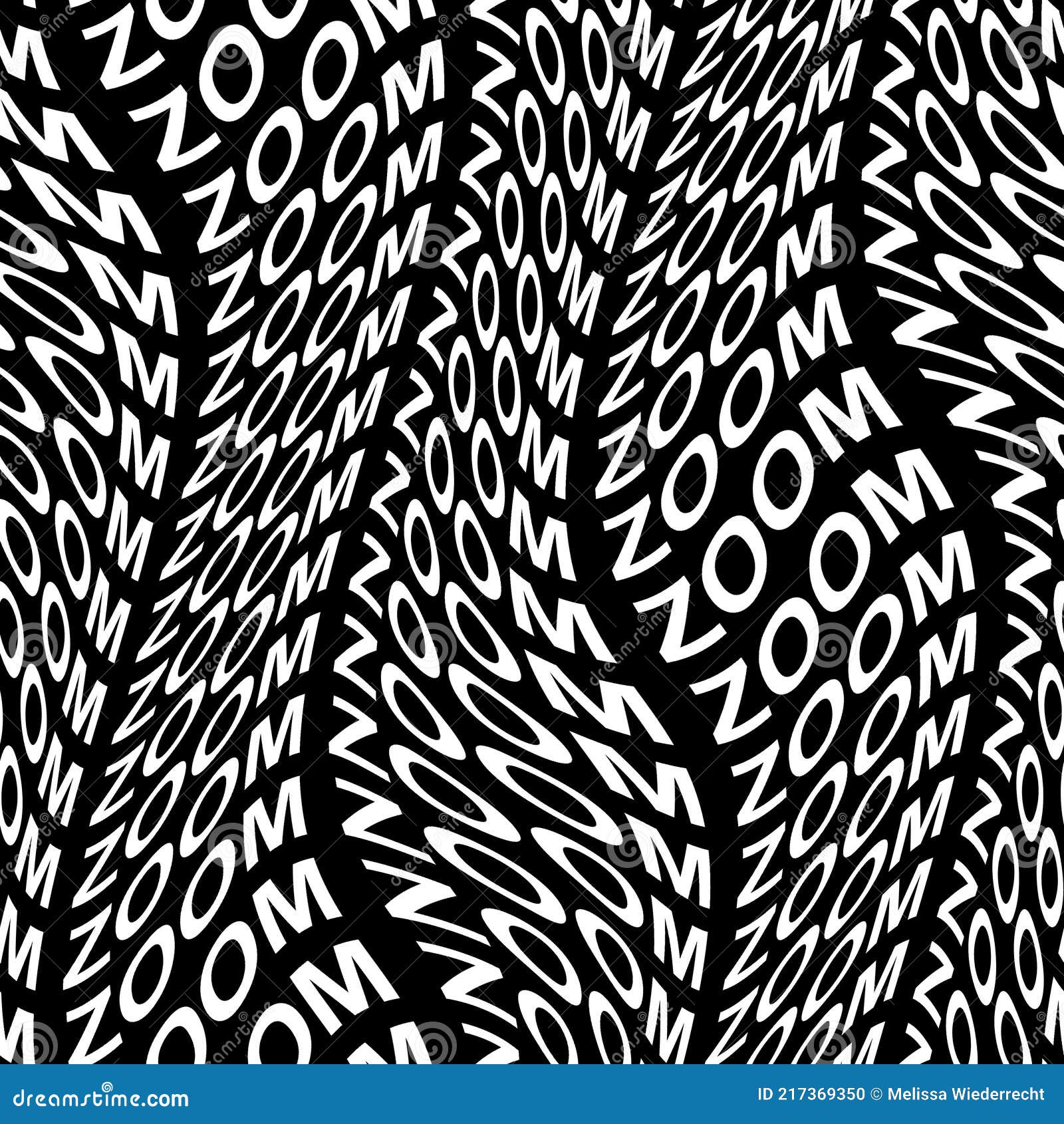 ZOOM Word Warped, Distorted, Repeated, and Arranged into Seamless ...