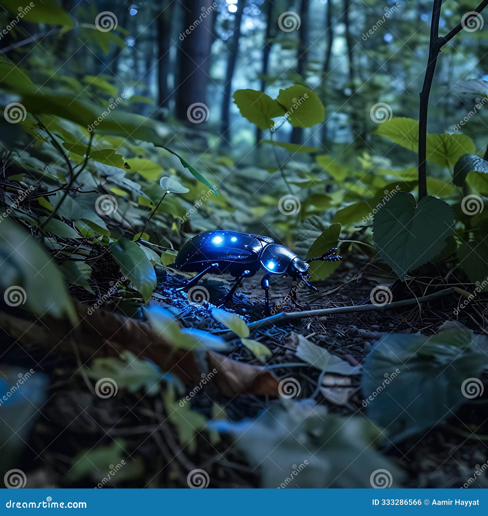 Zoomed Ai Artwork Light Effect Mini Insect Picture in the Forest Stock ...
