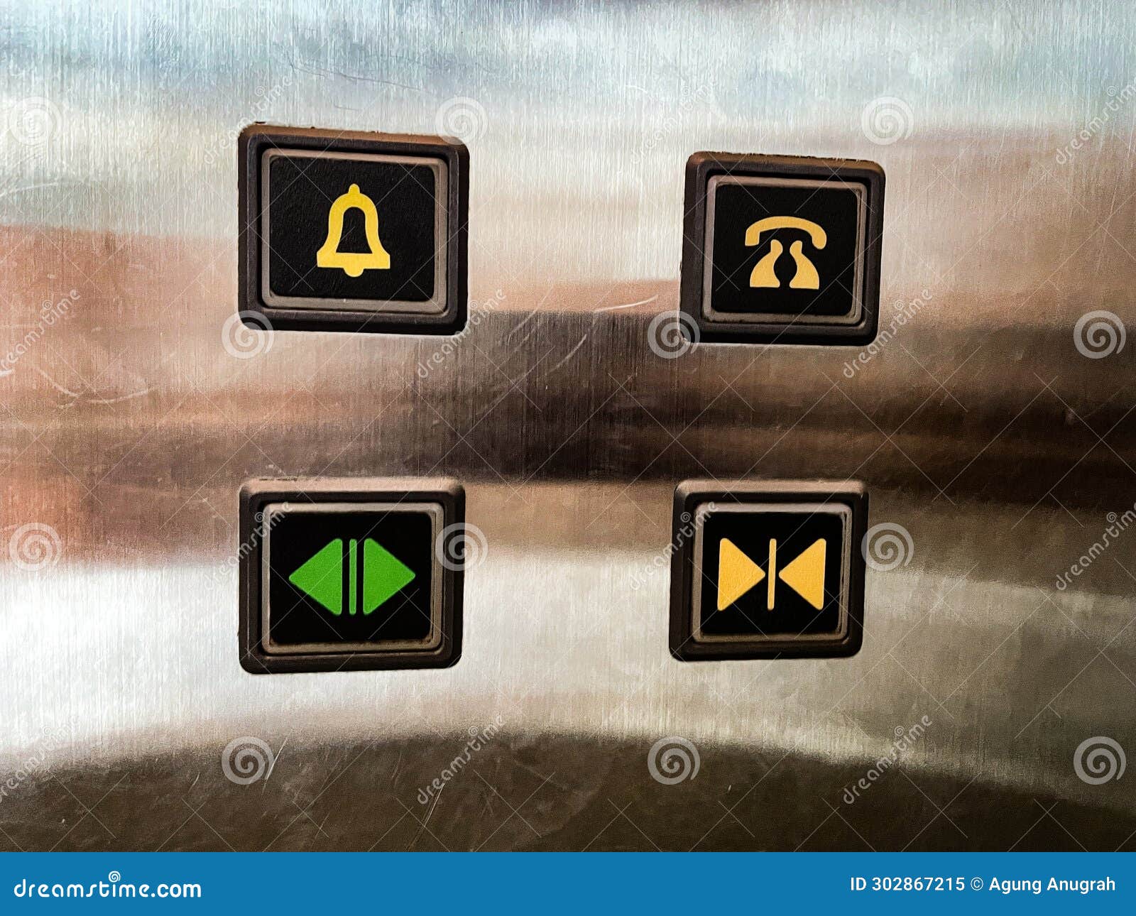 Zoomed View of Lift Button in Stainless Steel Stock Image - Image of ...