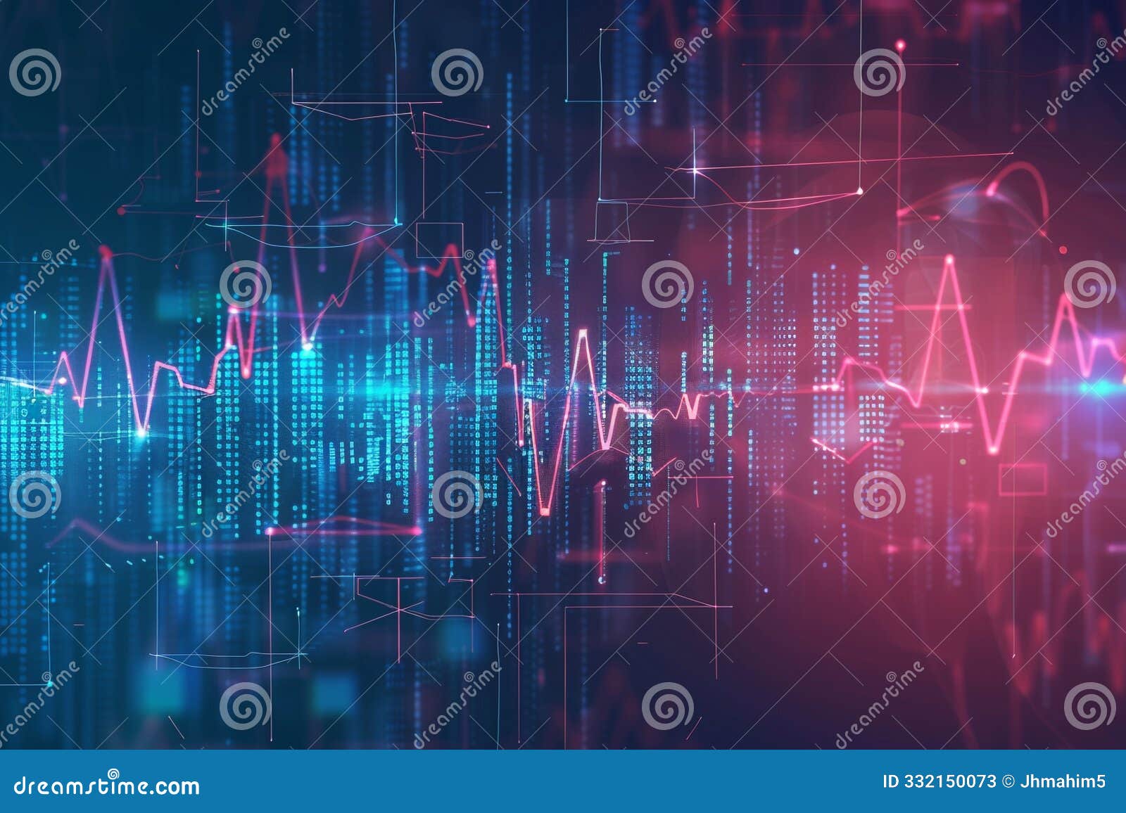 Zoomed In Heartbeat Line Seamlessly Merging With Digital Code ...