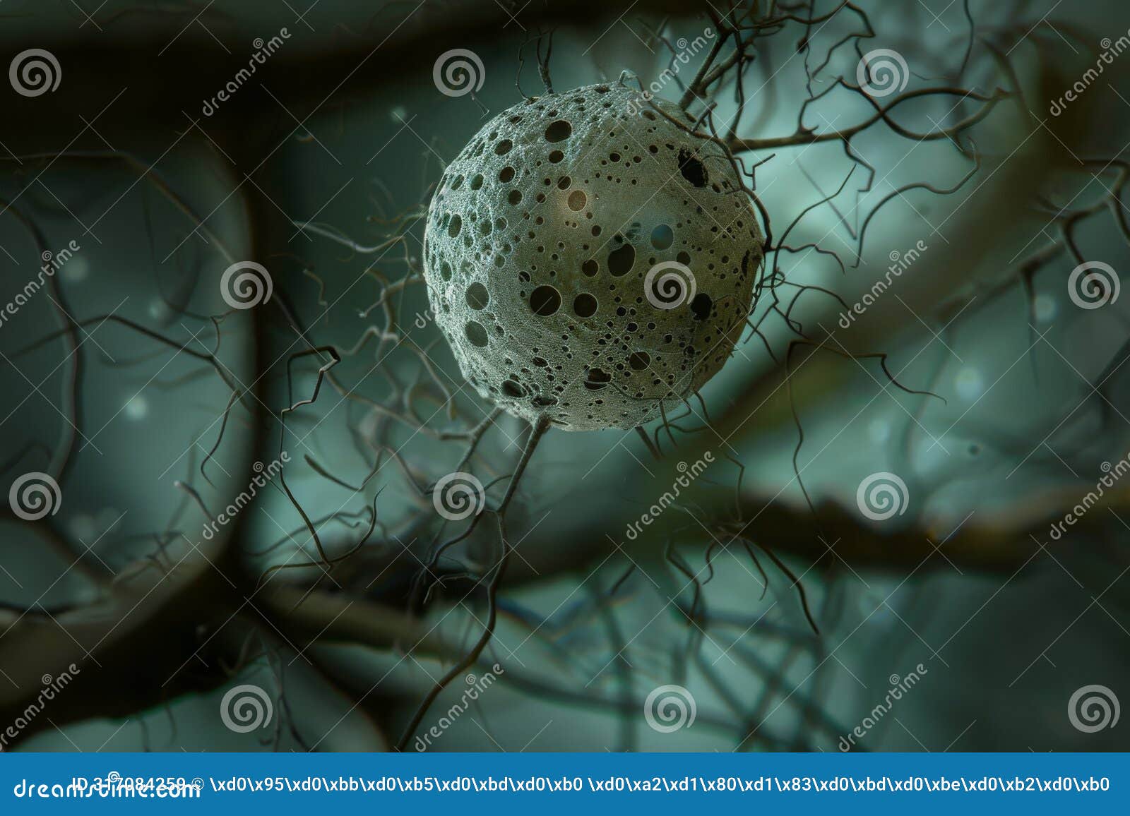 Zoomed-in Illustration of Bacteria with Detailed Texture, Representing ...