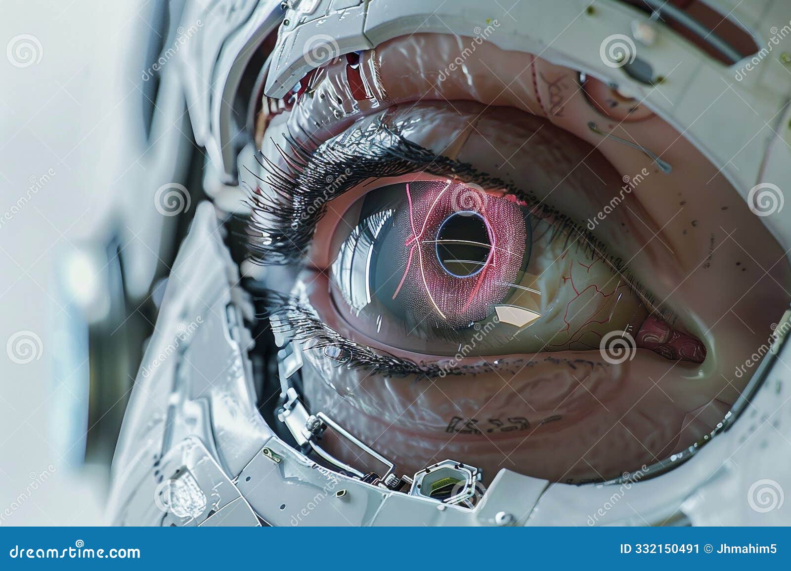 Zoomedin Image of a Robotic Eye with Advanced Sensors Mimicking ...