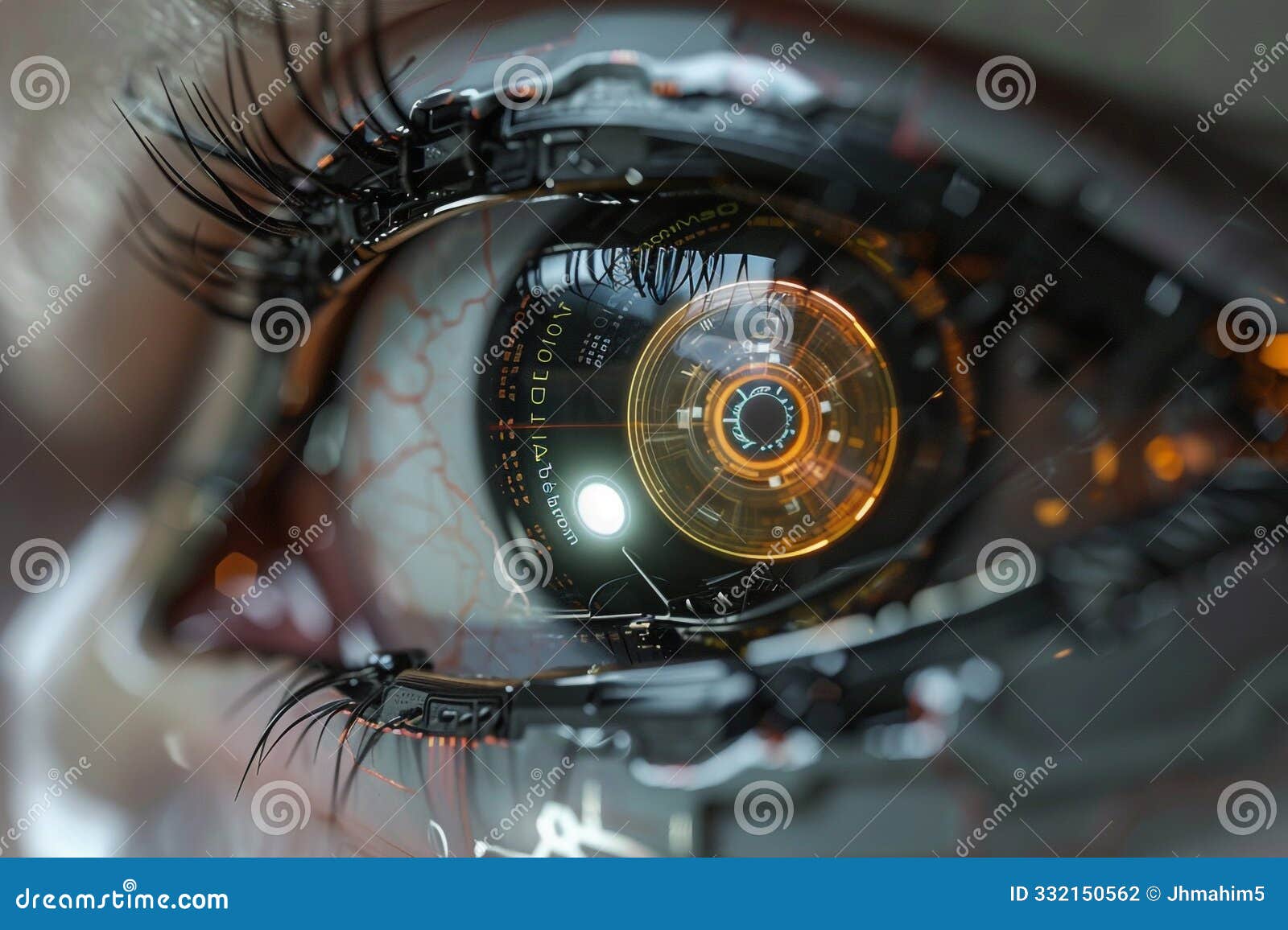Zoomedin Image of a Robotic Eye with Advanced Sensors Mimicking ...