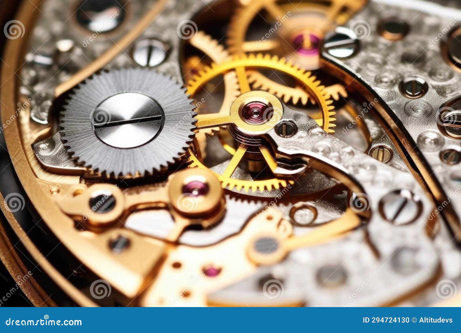 Zoomed-in Image of a Watch Spring Stock Photo - Image of detail ...