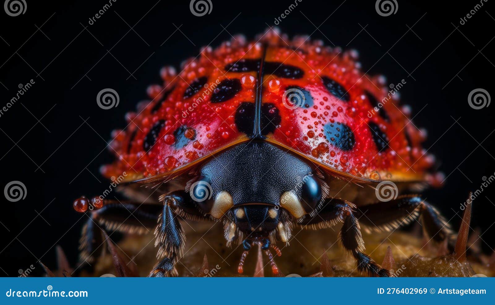 A Zoomed in Portrayal of a Ladybugs Spotted Shell. AI Generated Stock ...