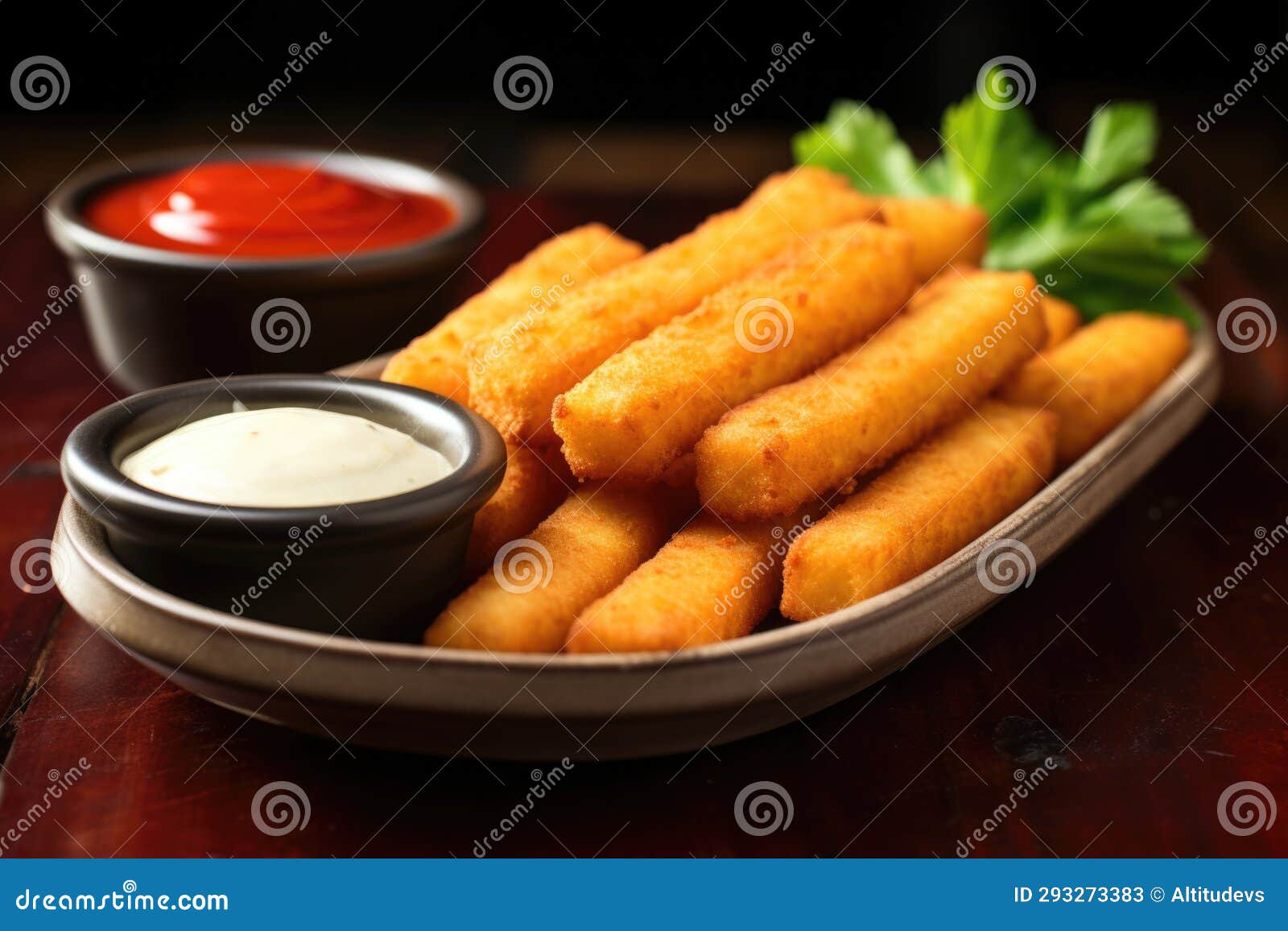 Zoomed Shot: Mozzarella Sticks Cheese Pull Stock Image - Image of ...