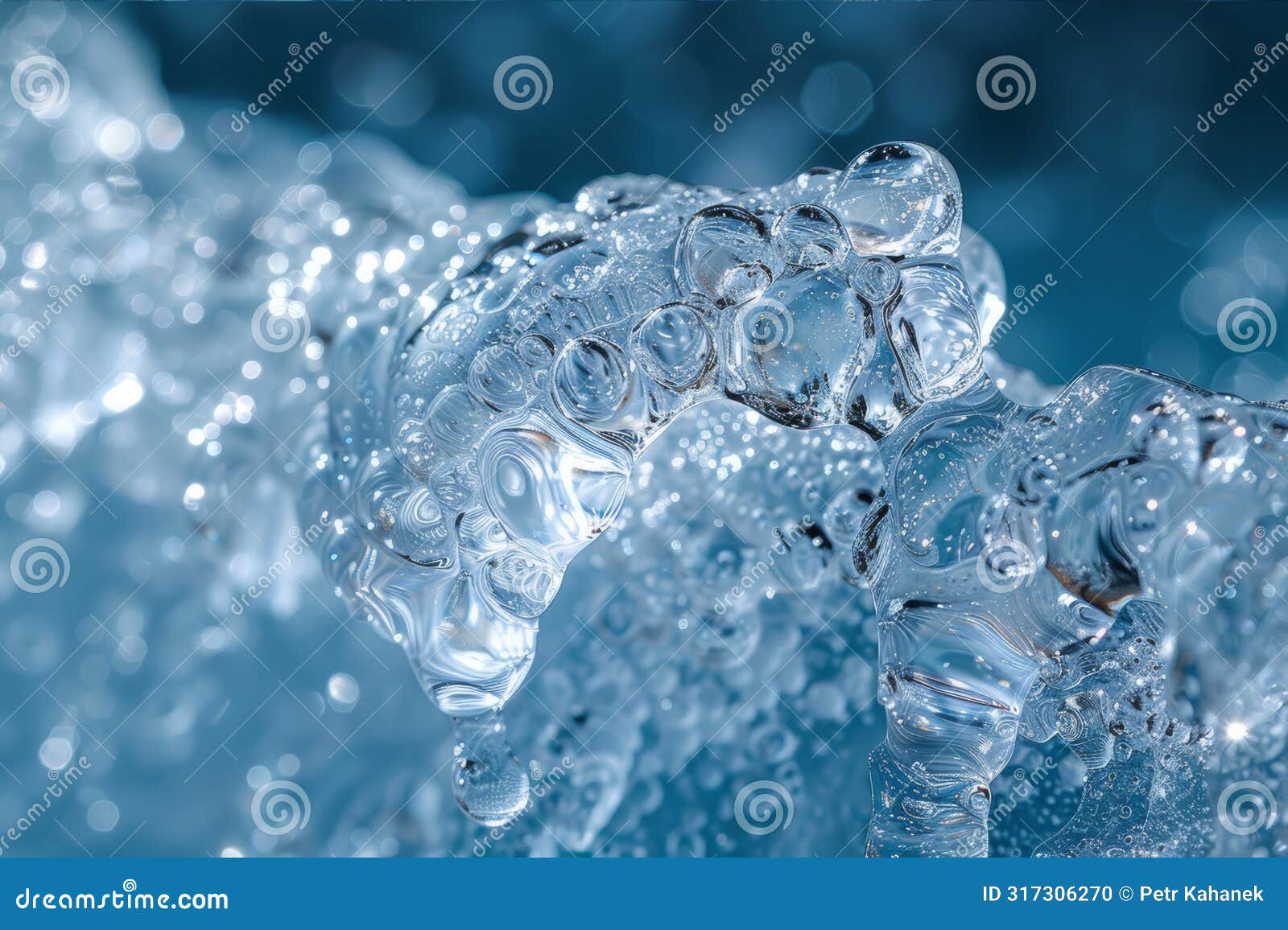Zoomed-in View of Abstract Geometric Ice Patterns with Sharp Edges and ...