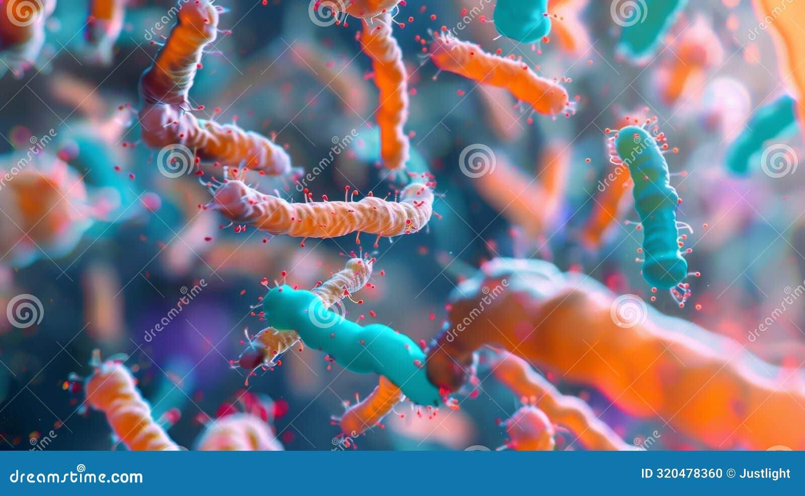 Zoomedin View of a Bacteria Colony Displaying the Synchronized Up and ...