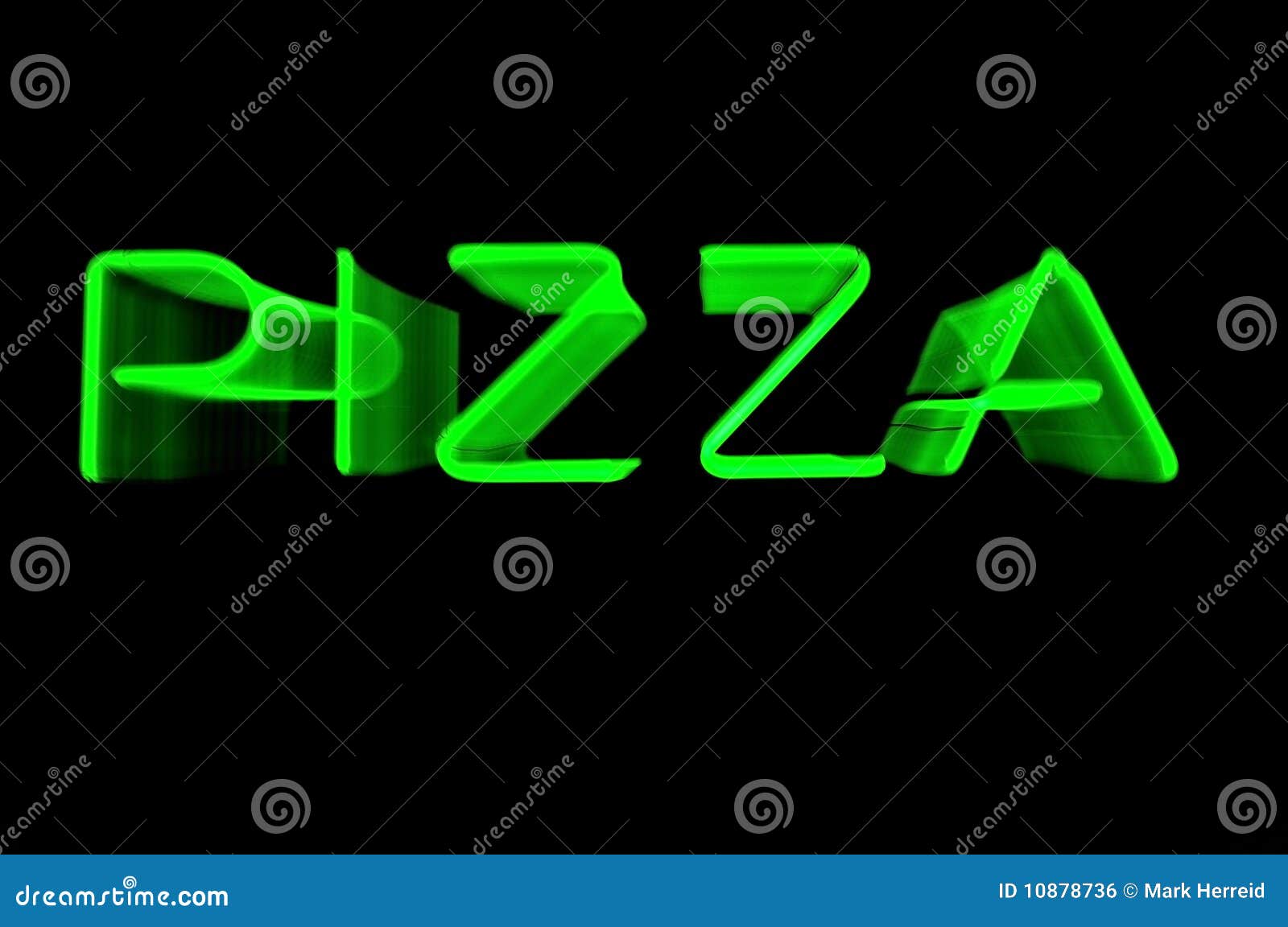 Zooming Green Neon Pizza Sign Stock Photo - Image of fast, neon: 10878736