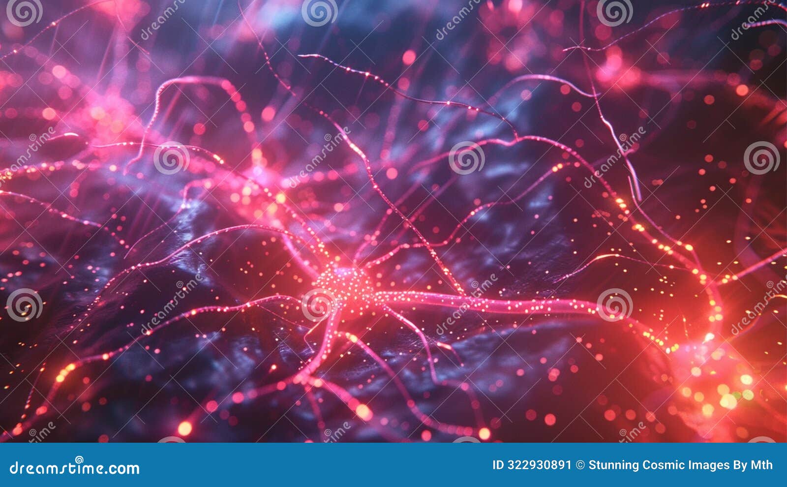 Zooming into a Luminous Brain Neuron Network Stock Illustration ...
