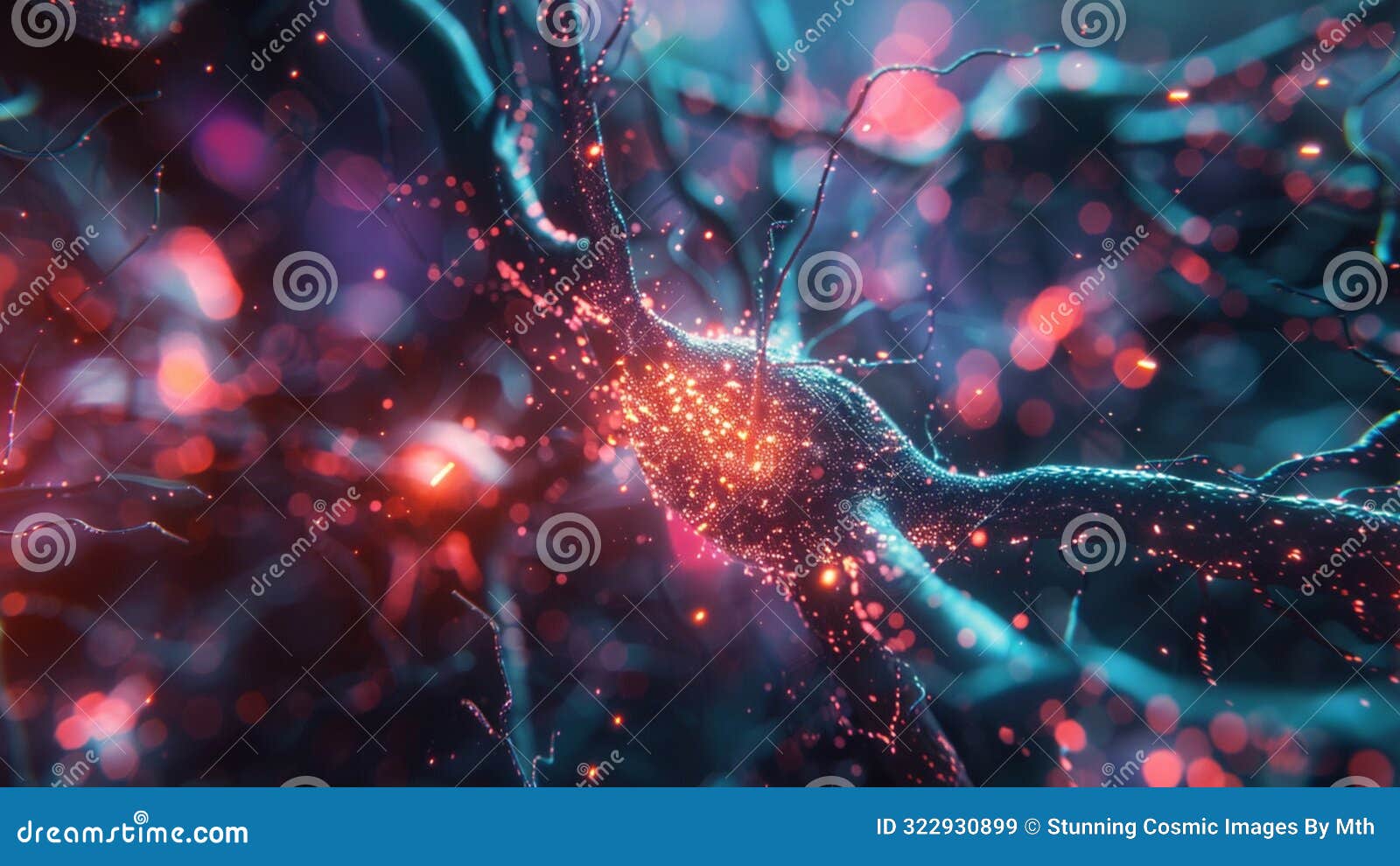 Zooming into a Luminous Brain Neuron Network Stock Illustration ...
