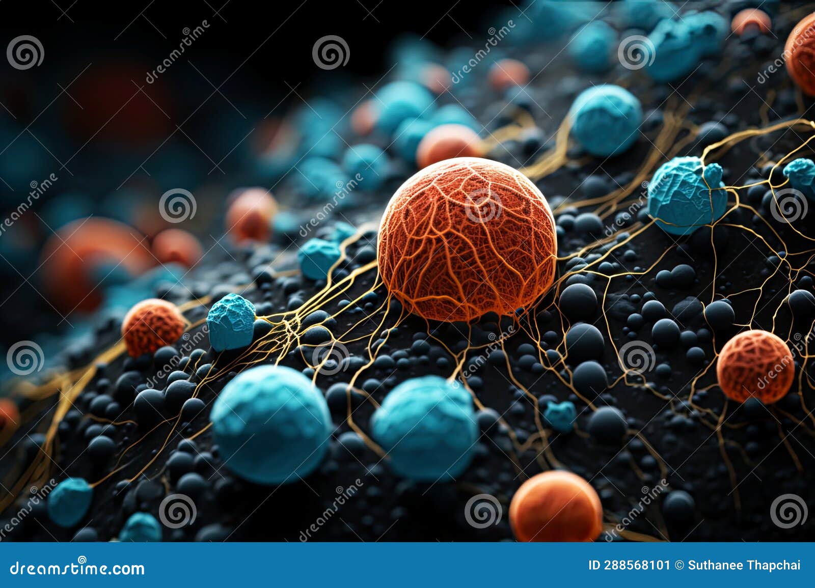 Zooming Molecules Electron Microscopy Supermacro Generative AI Stock ...
