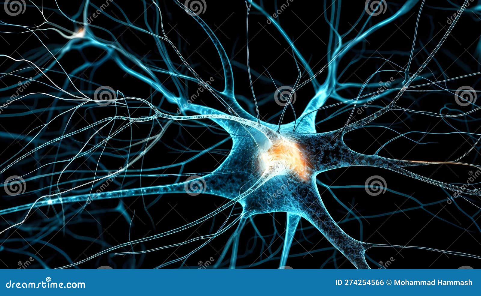 Zooming Out from a Neuron, Made with Generative AI Stock Illustration ...