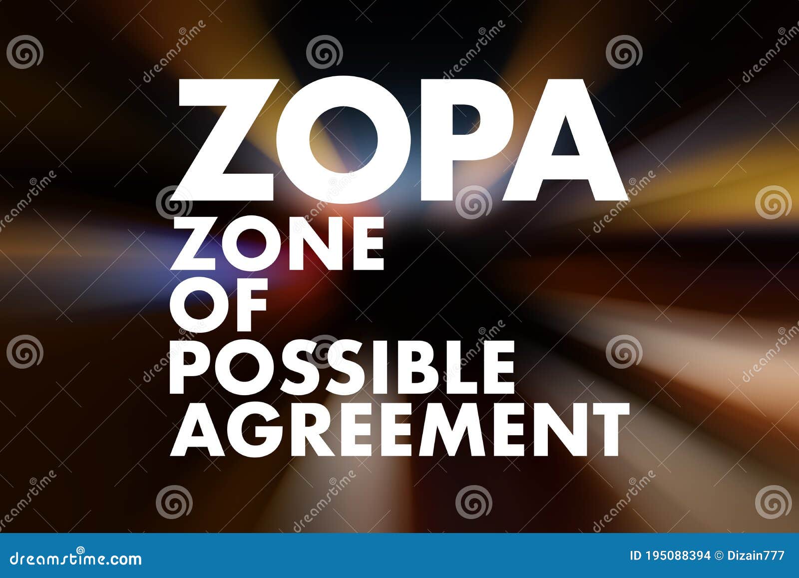 ZOPA - Zone of Possible Agreement Acronym, Business Concept Background ...