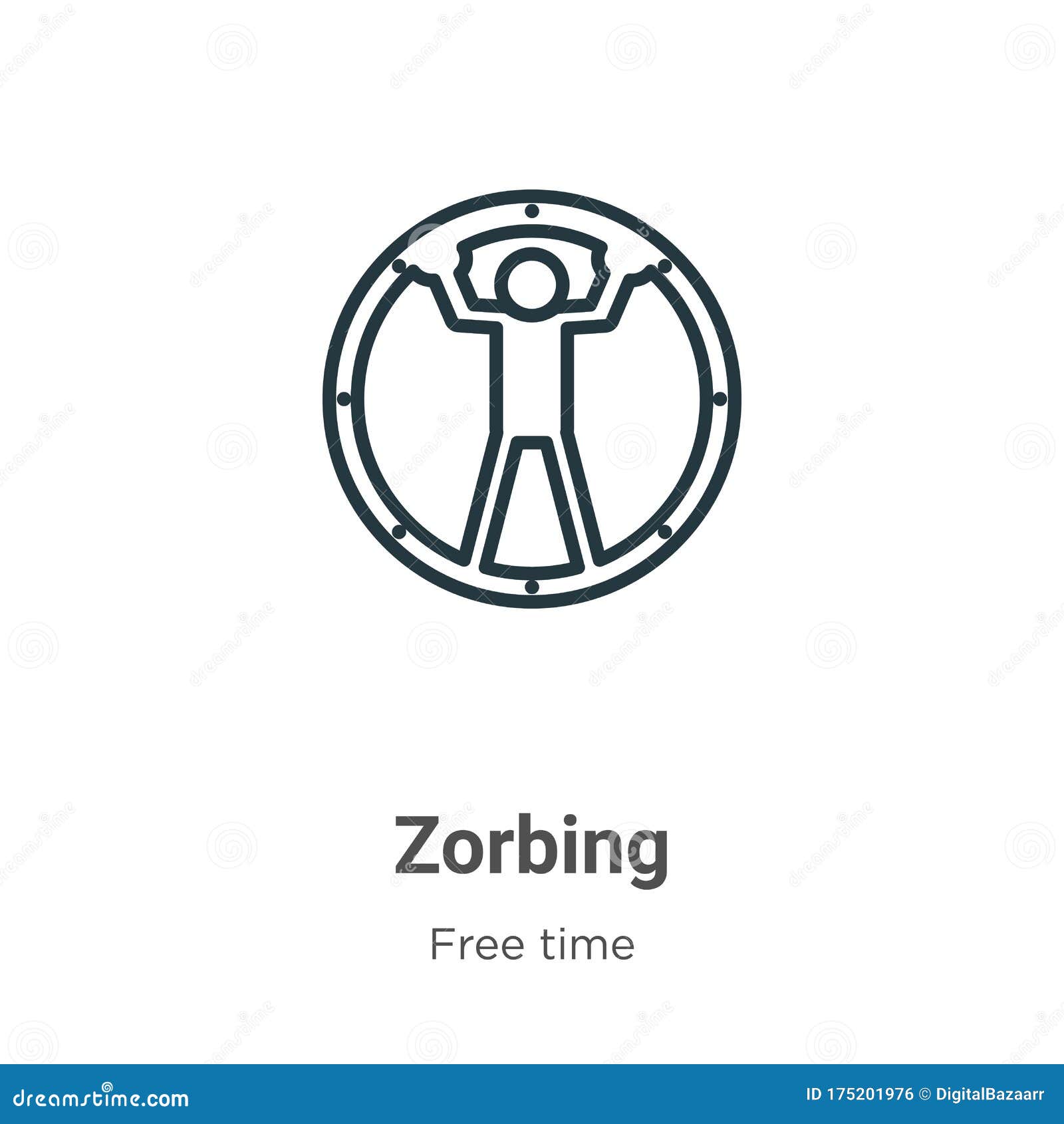 Zorbing Outline Vector Icon. Thin Line Black Zorbing Icon, Flat Vector ...