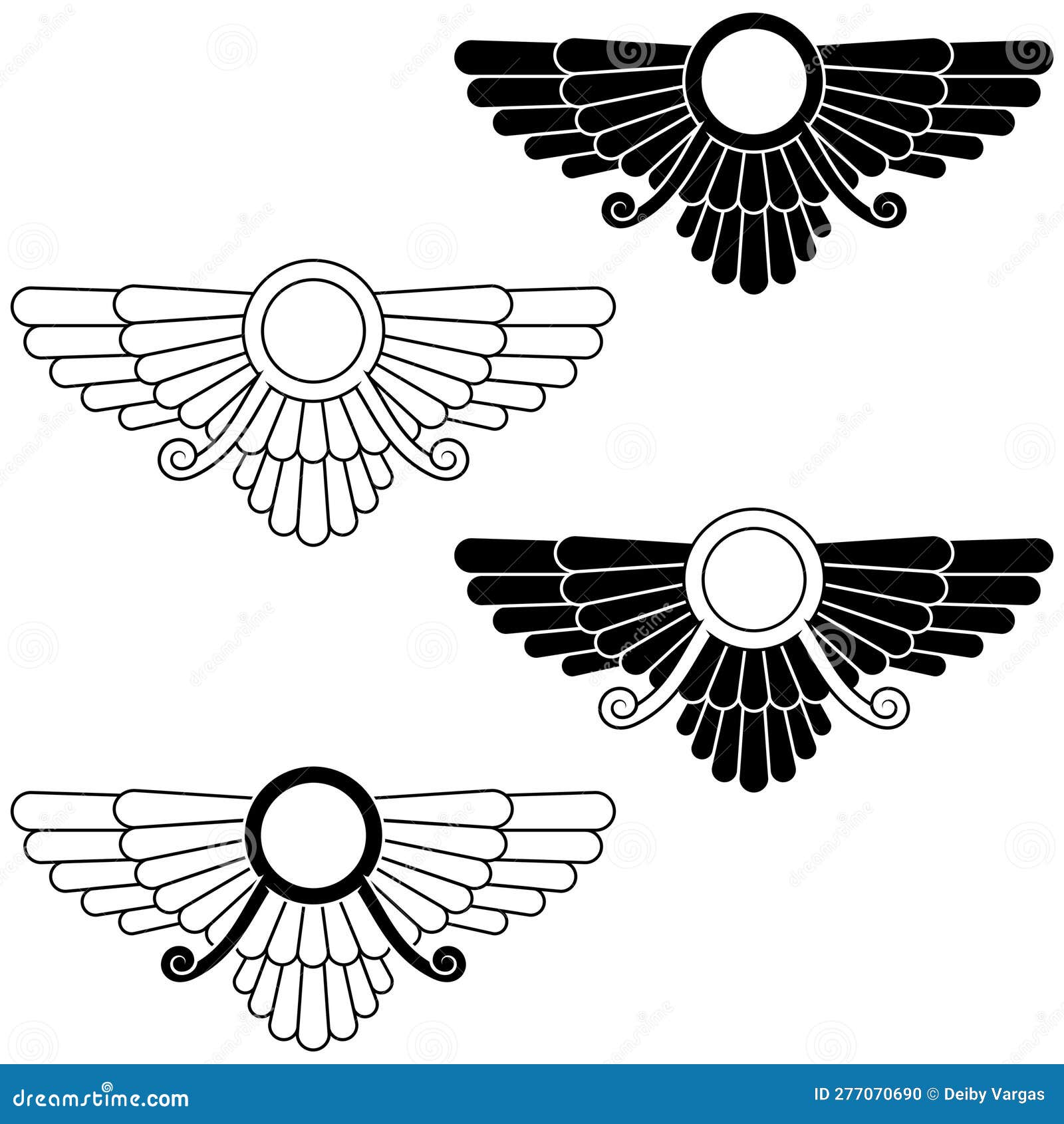 Zoroastrian Winged Disc Vector Design Stock Vector - Illustration of ...
