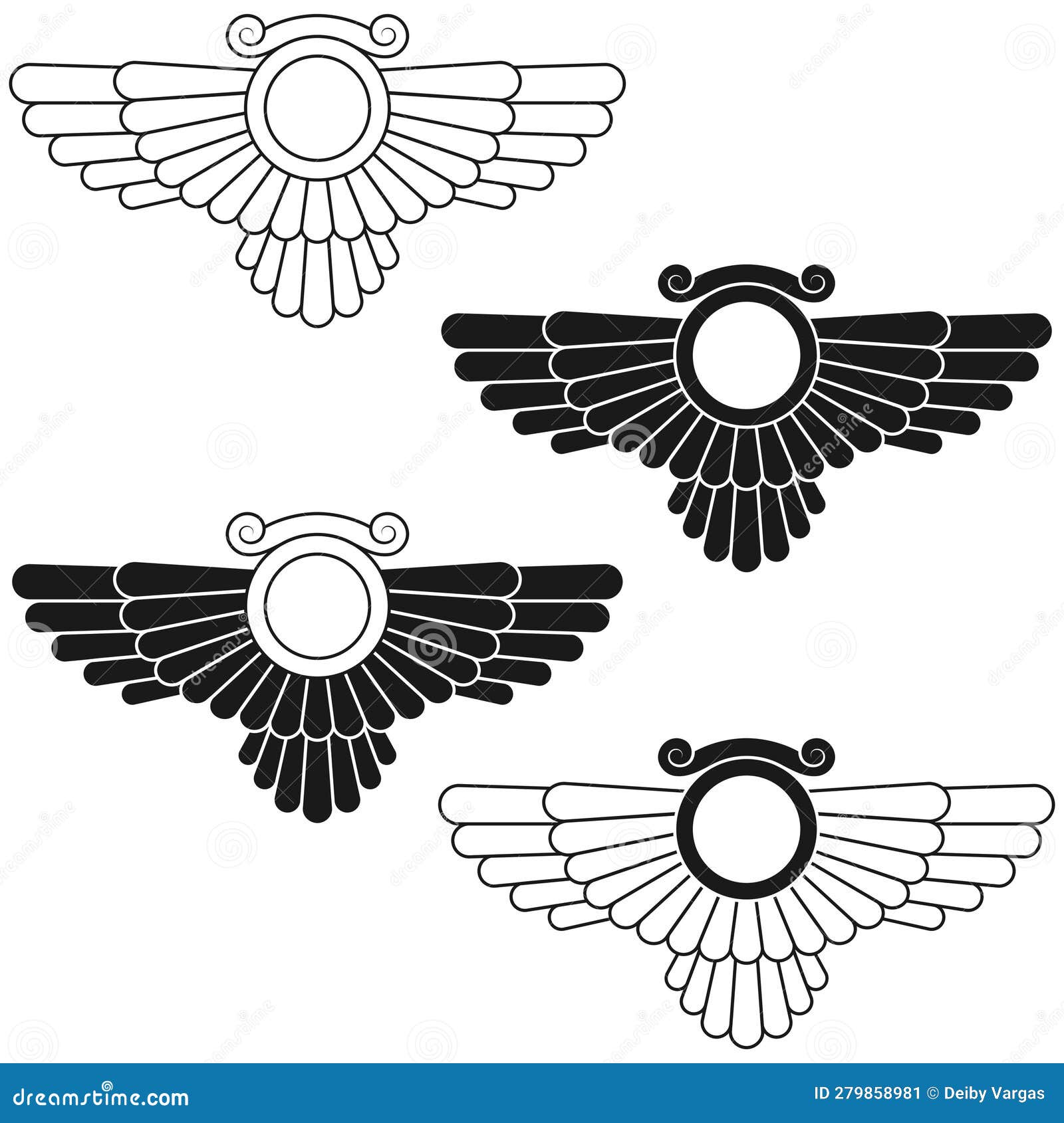 Zoroastrian Winged Disc Vector Design Stock Vector - Illustration of ...