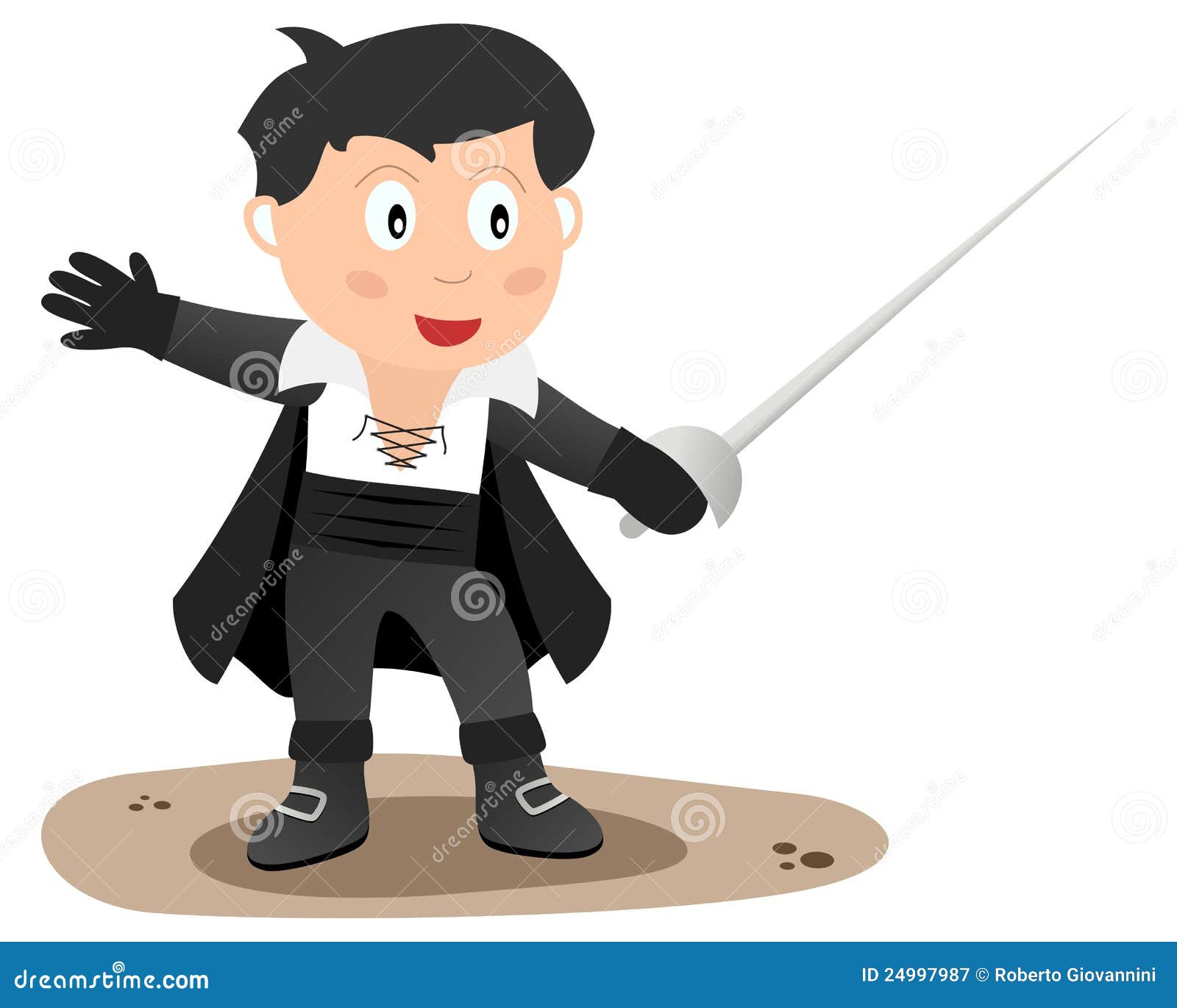Zorro stock vector. Illustration of little, fight, cartoon - 24997987