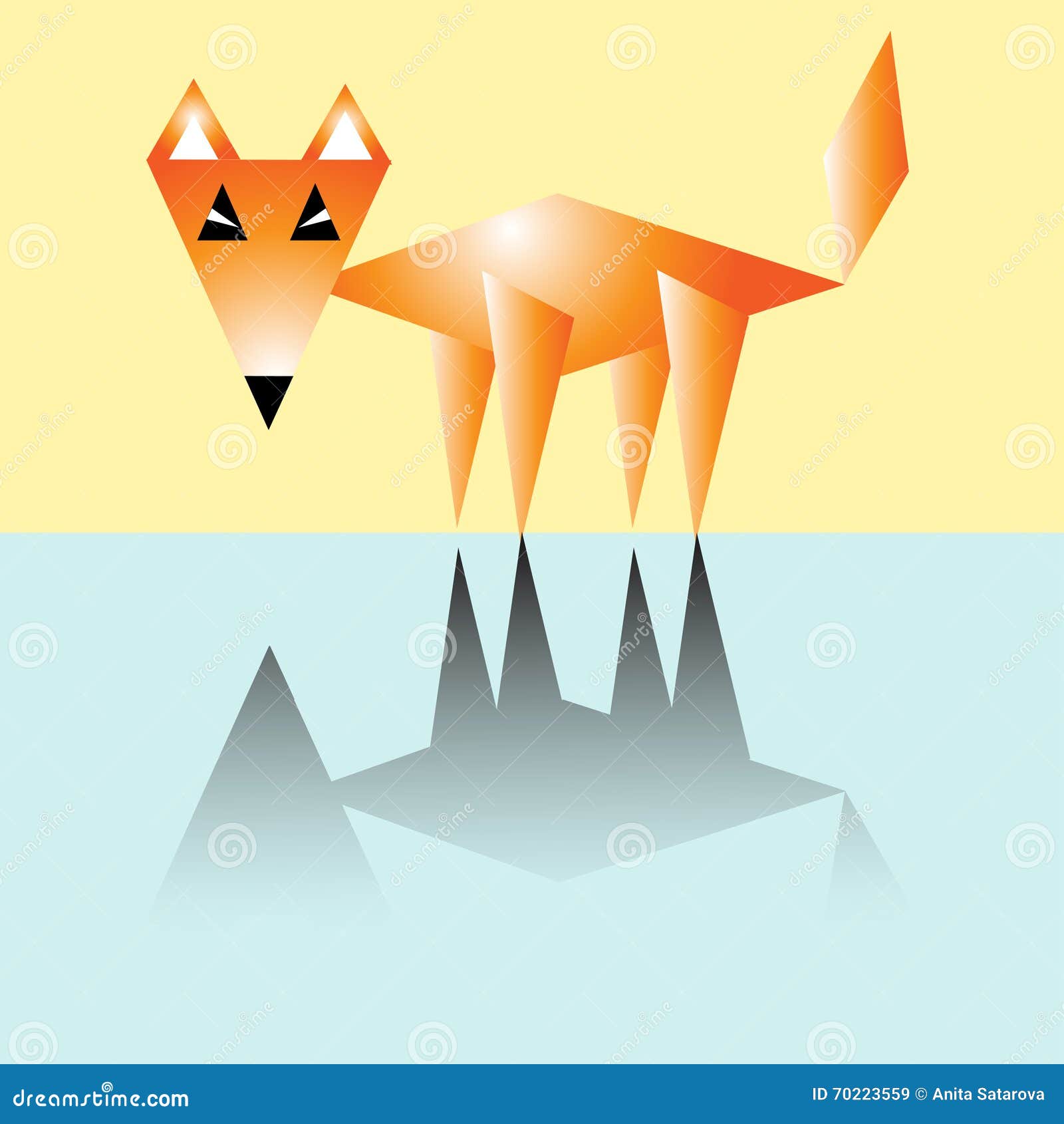 Zorro geométrico simple ilustración del vector. Ilustración de modelo ...