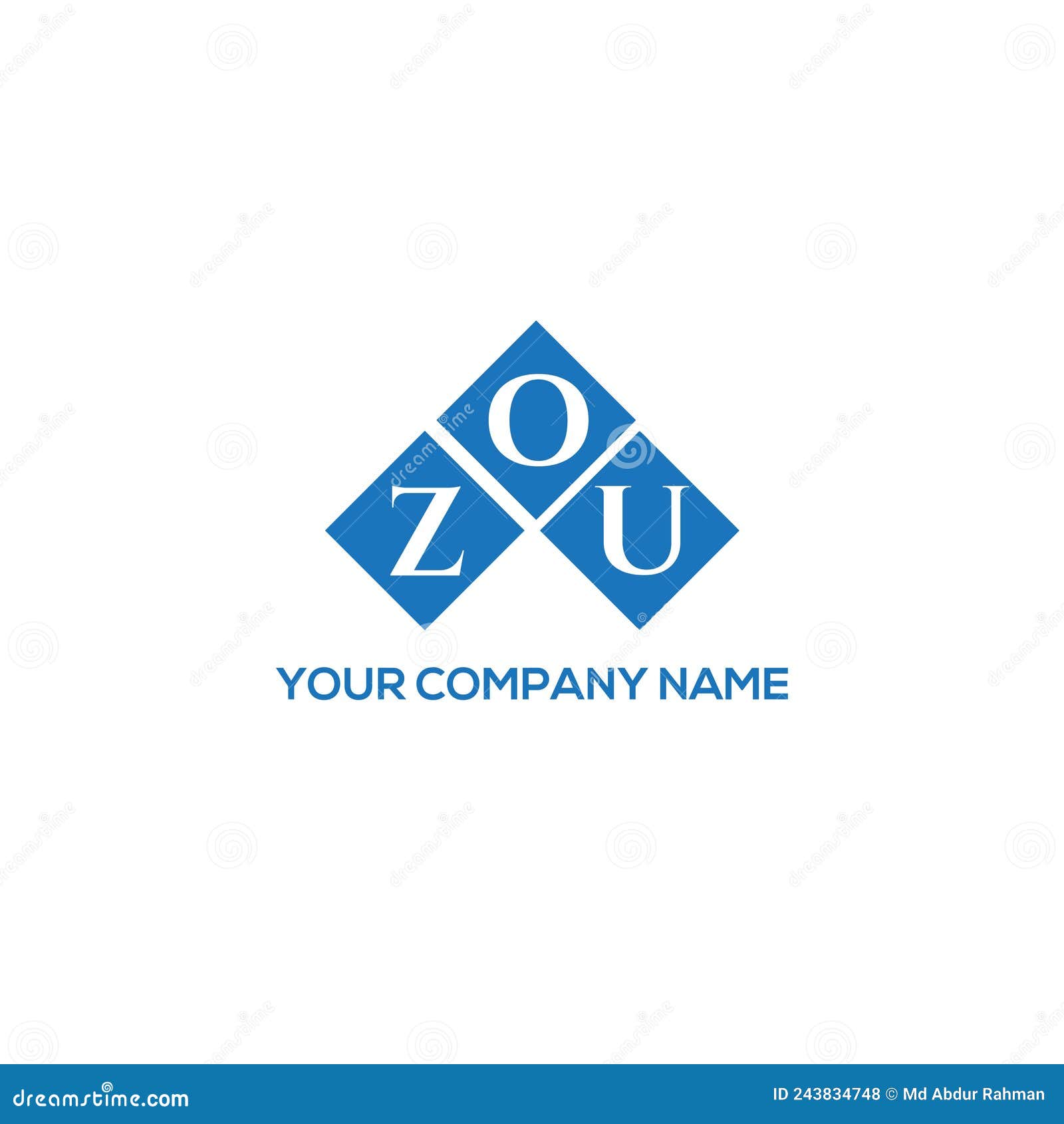 ZOU Letter Logo Design on White Background. ZOU Creative Initials ...