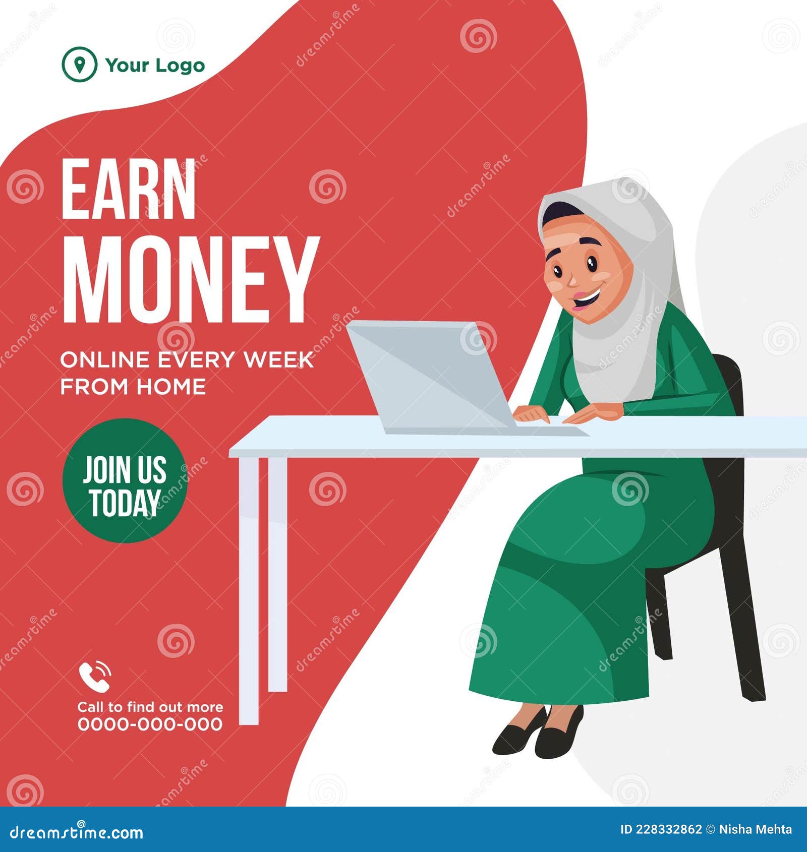 Banner Design of Earn Money Online Stock Vector - Illustration of ...
