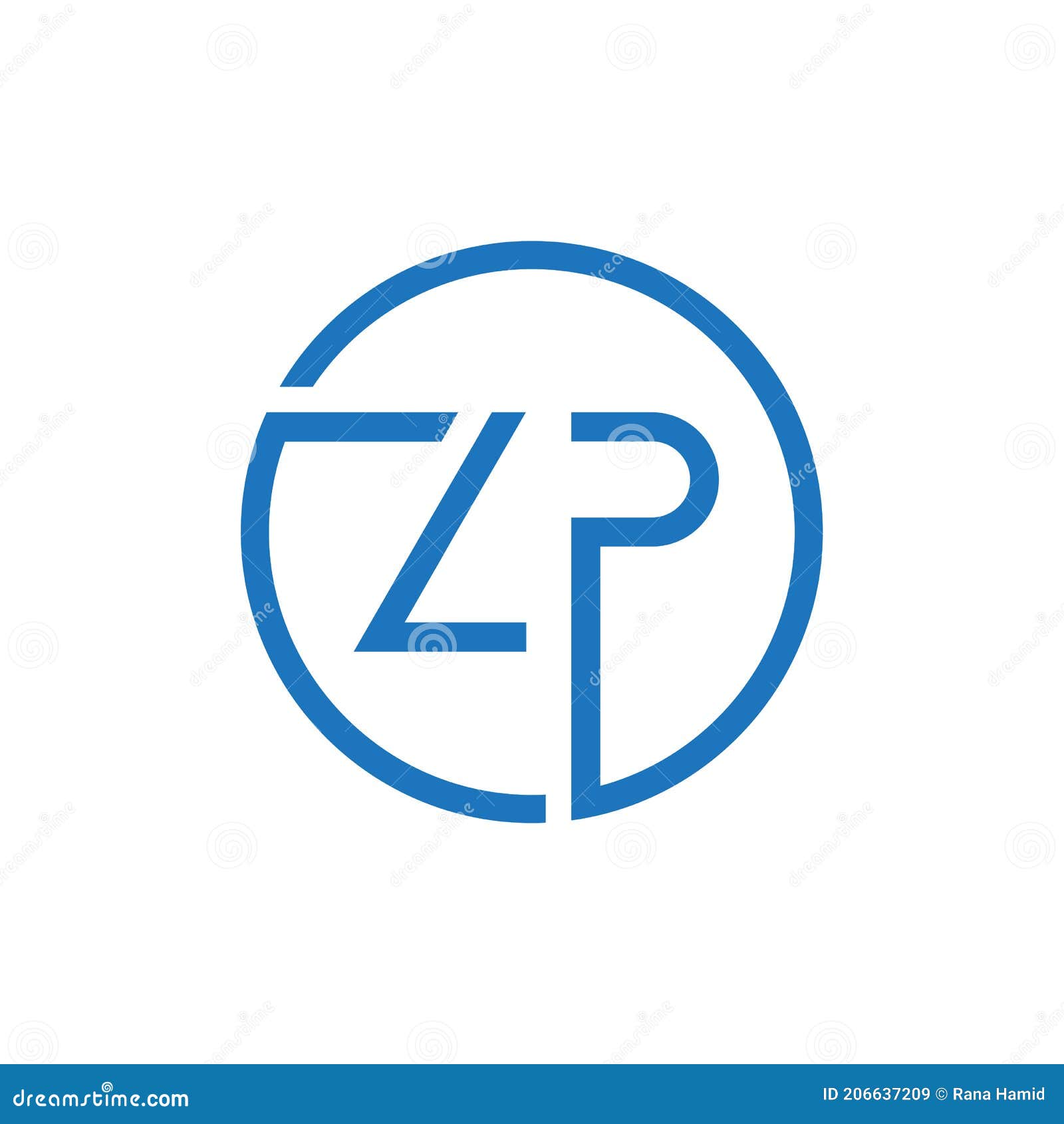 ZP Logo Design Vector Template. Initial Circle Letter ZP Vector ...