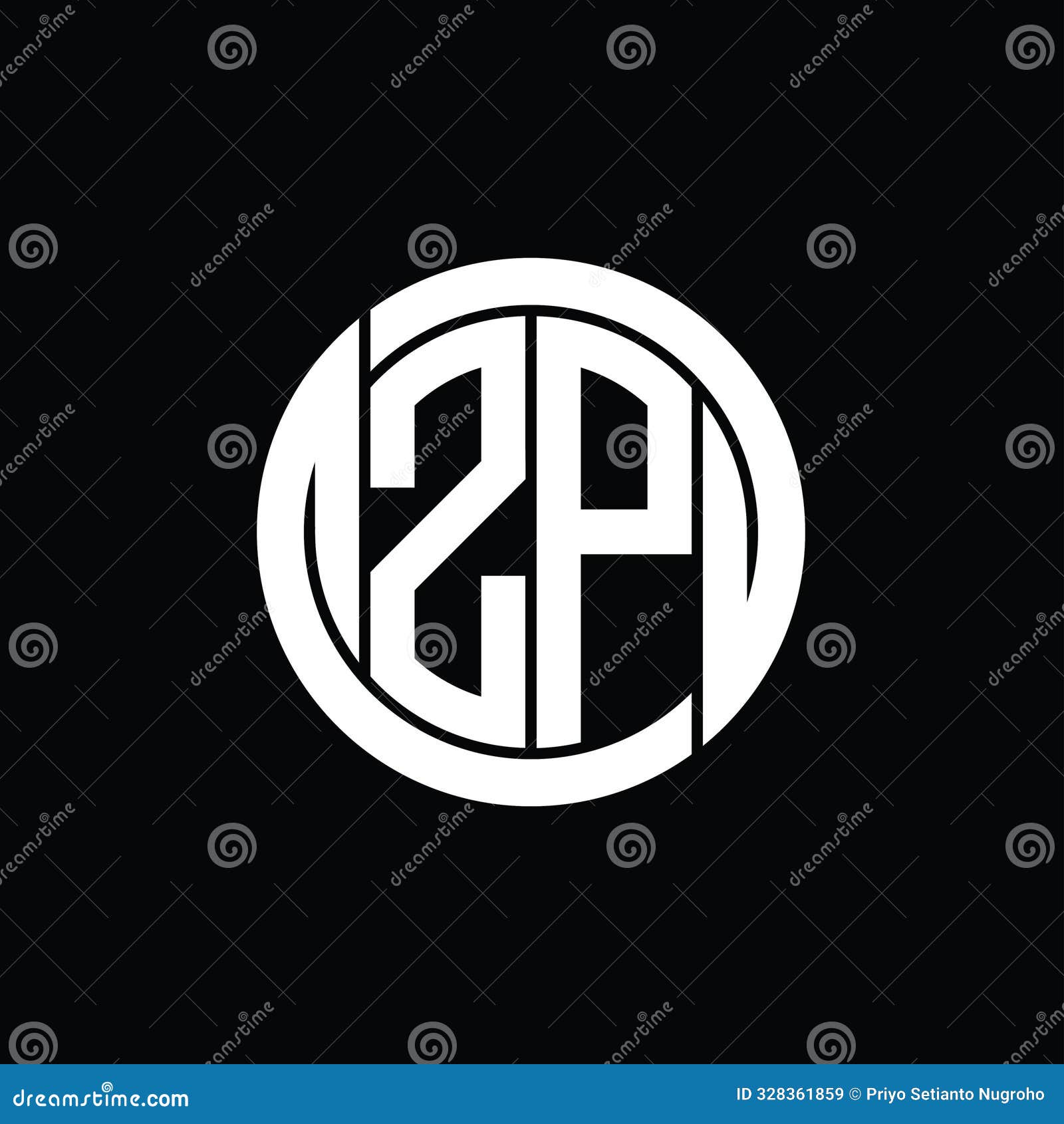 ZP Logo Monogram Shield Inside Circle Shape Vector Images Design ...