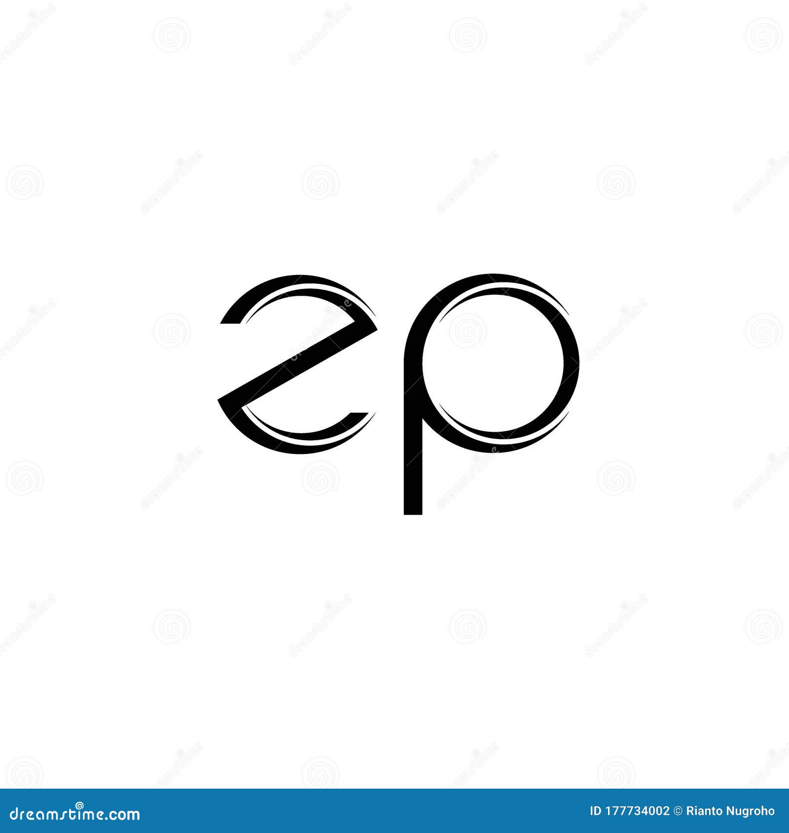 ZP Logo Monogram with Slice Rounded Modern Design Template Stock Vector ...