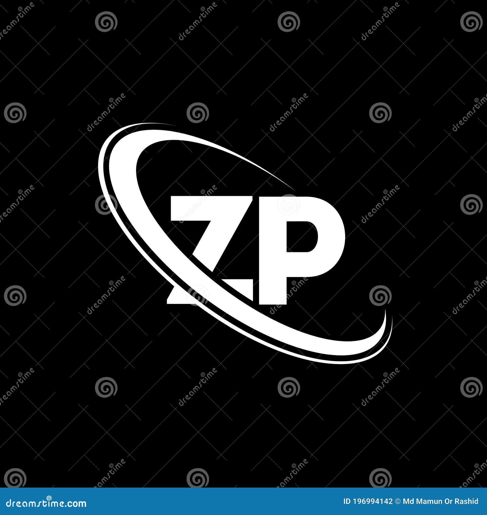 ZP Logo. Z P Design. White ZP Letter. ZP/Z P Letter Logo Design Stock ...