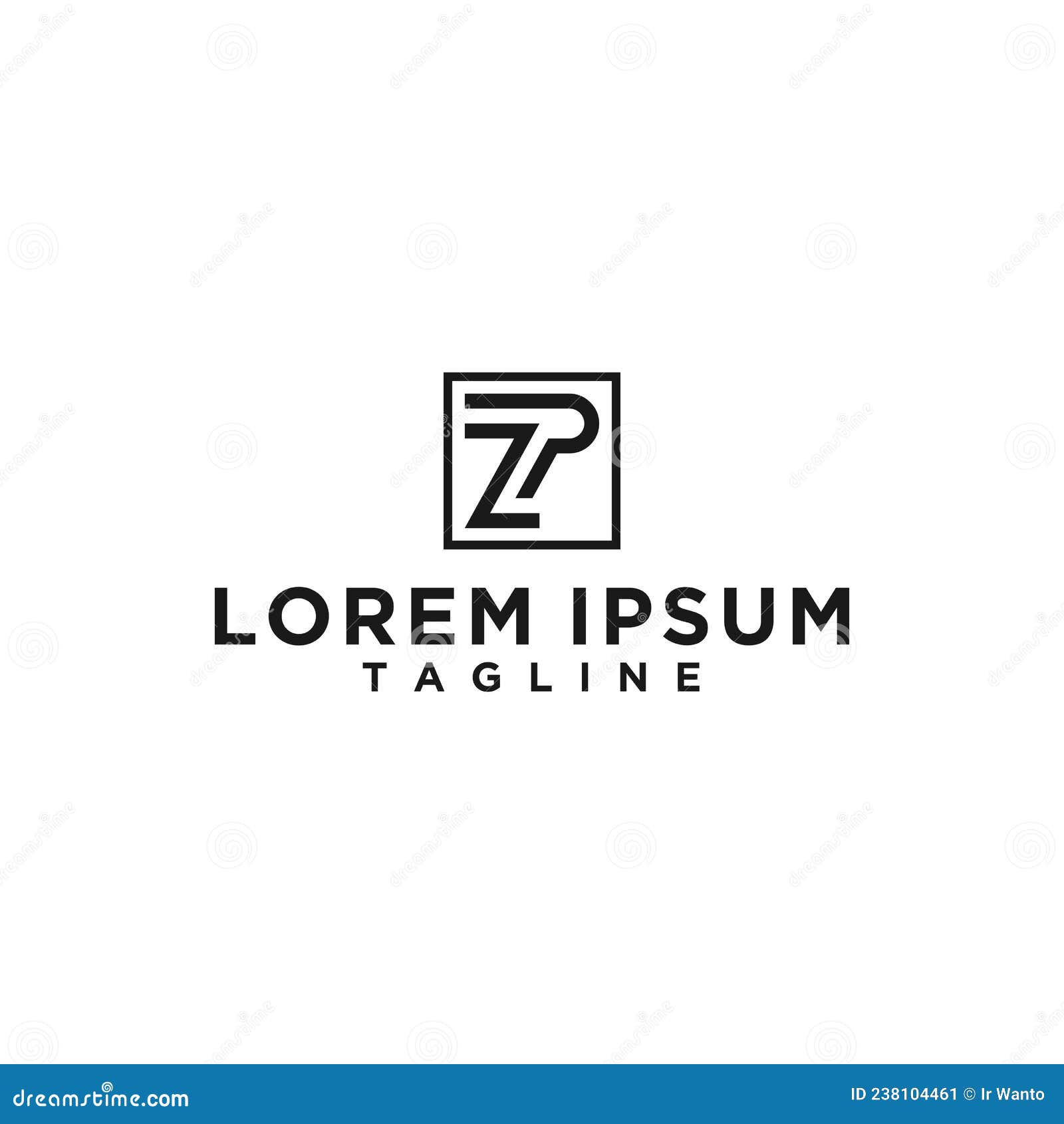 Zp or Pz Square Logo Design Stock Vector - Illustration of background ...