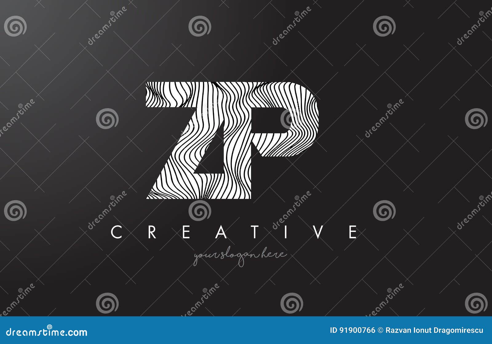 ZP Z P Letter Logo with Zebra Lines Texture Design Vector. Stock Vector ...