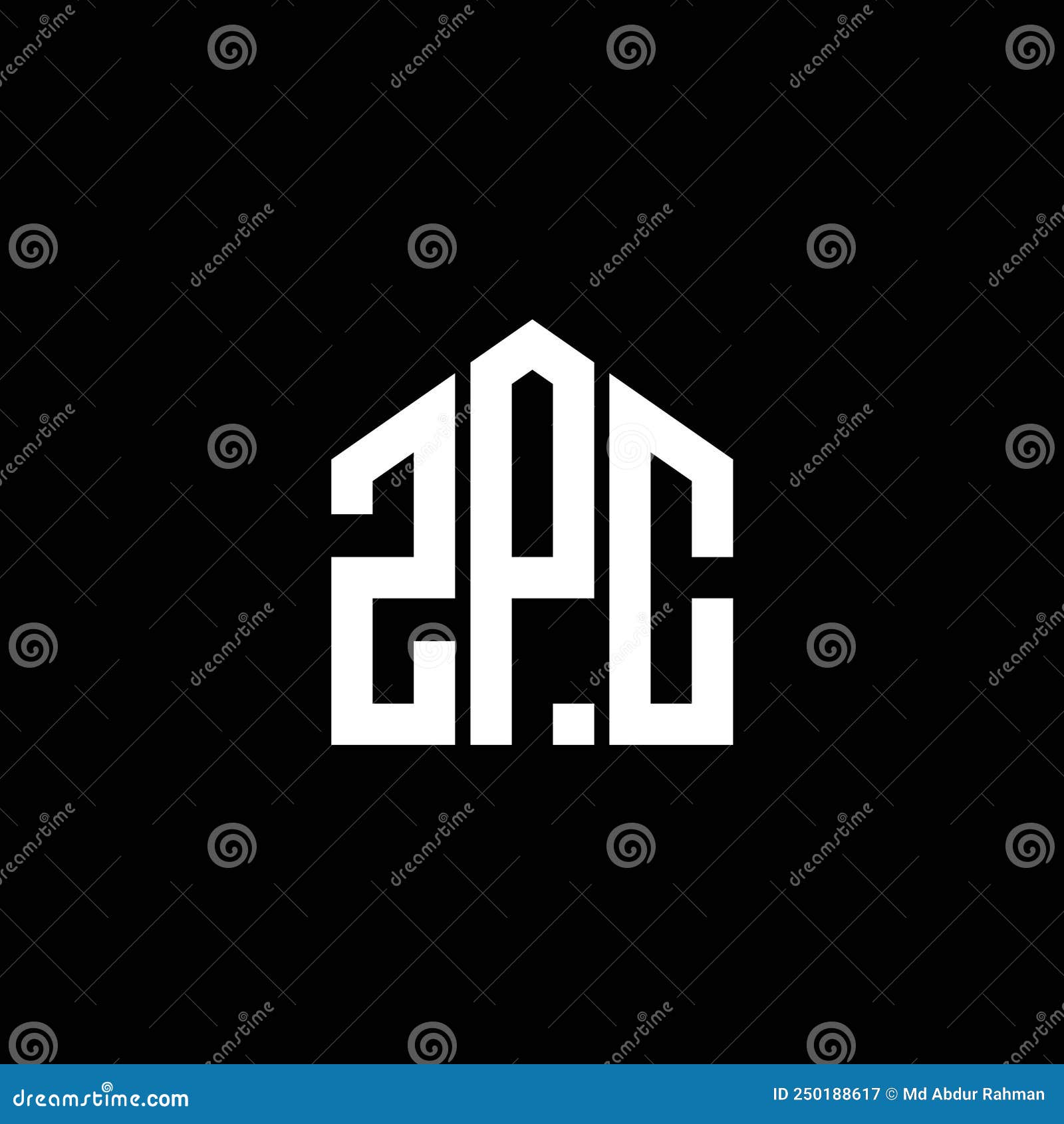ZPC Letter Logo Design on BLACK Background. ZPC Creative Initials ...