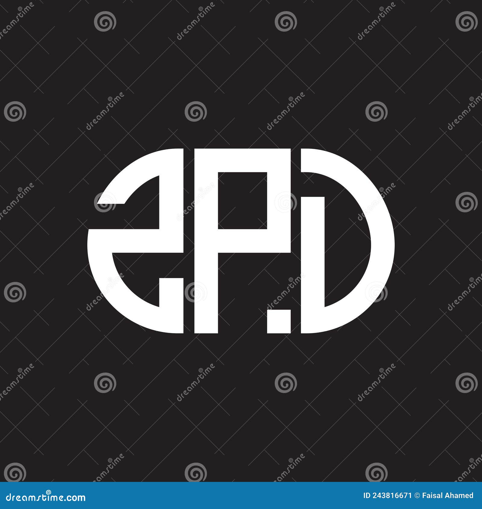 ZPD Letter Logo Design. ZPD Monogram Initials Letter Logo Concept Stock ...