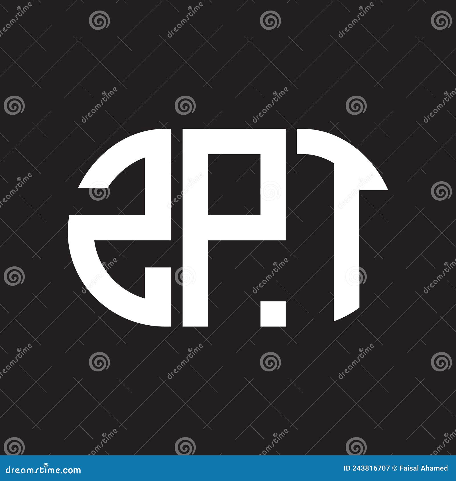 ZPT Letter Logo Design. ZPT Monogram Initials Letter Logo Concept Stock ...