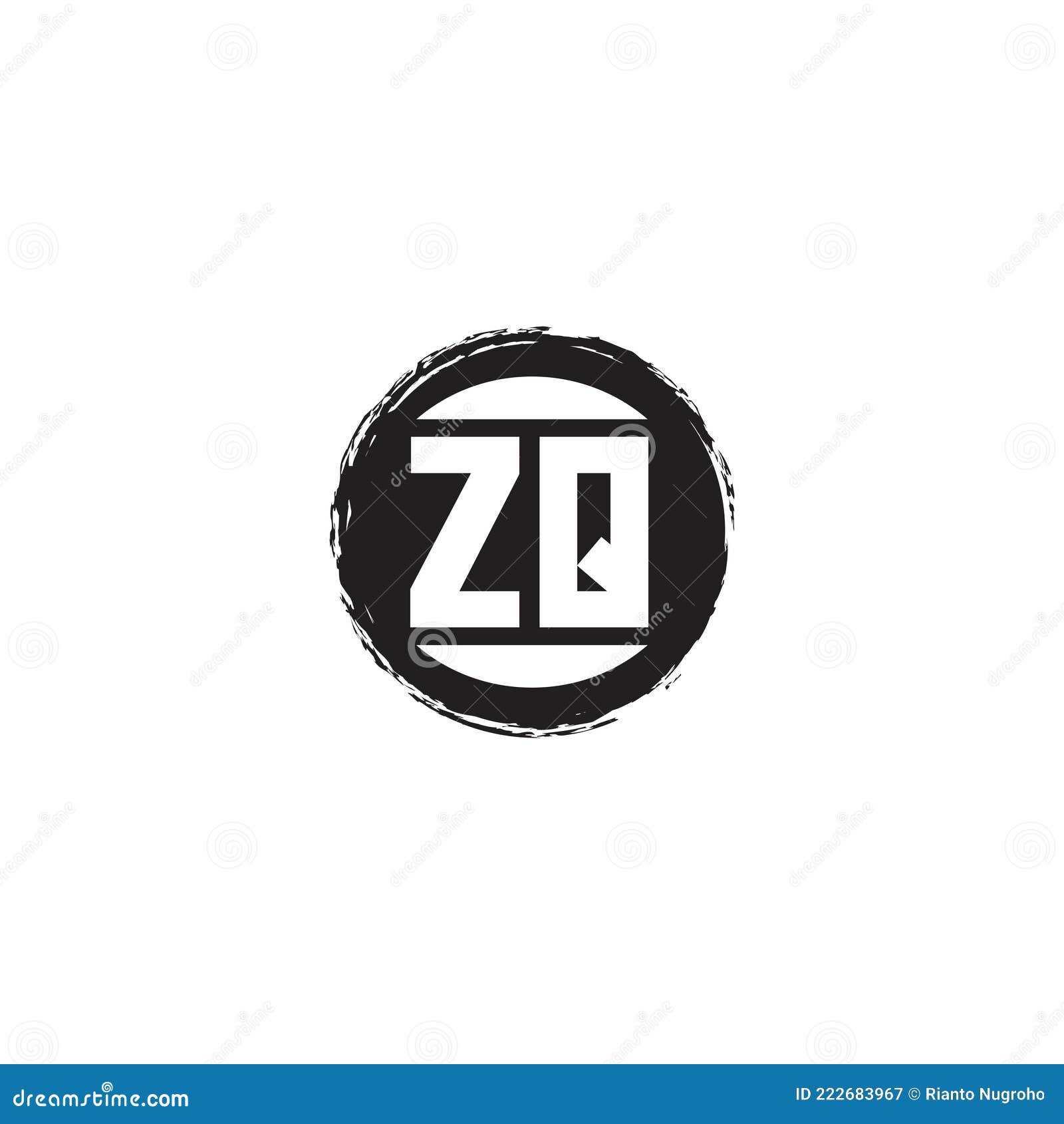 ZQ Logo Initial Letter Monogram with Abstrac Circle Shape Design ...