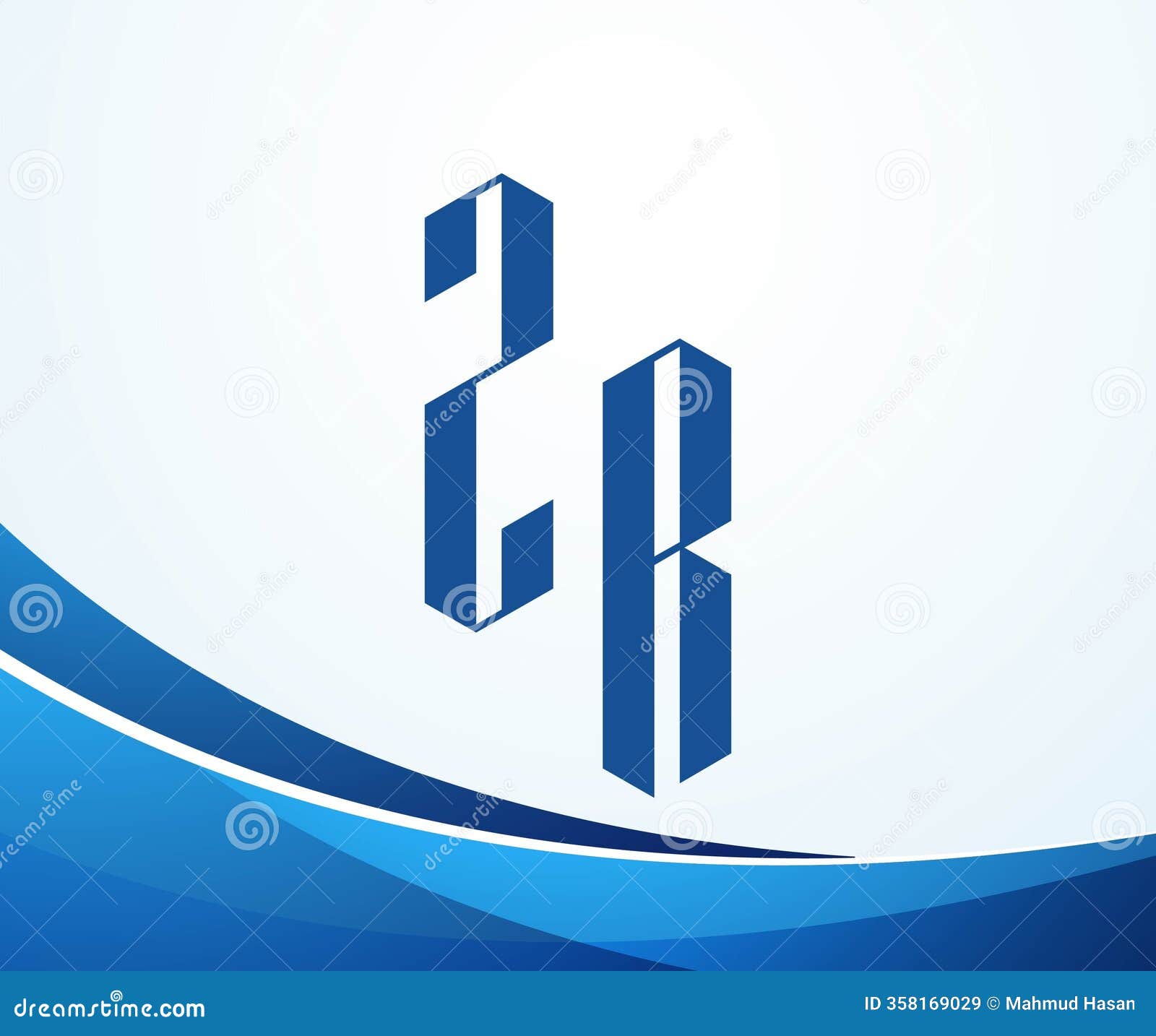 ZR Alphabet Letter Logo Design Template Elements Stock Vector ...