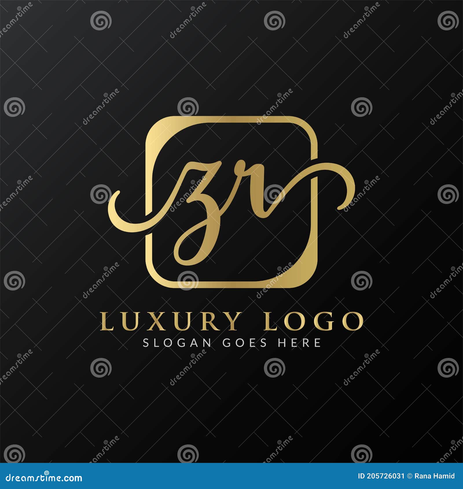 ZR Logo Design Vector Template. Initial Luxury Letter ZR Vector ...