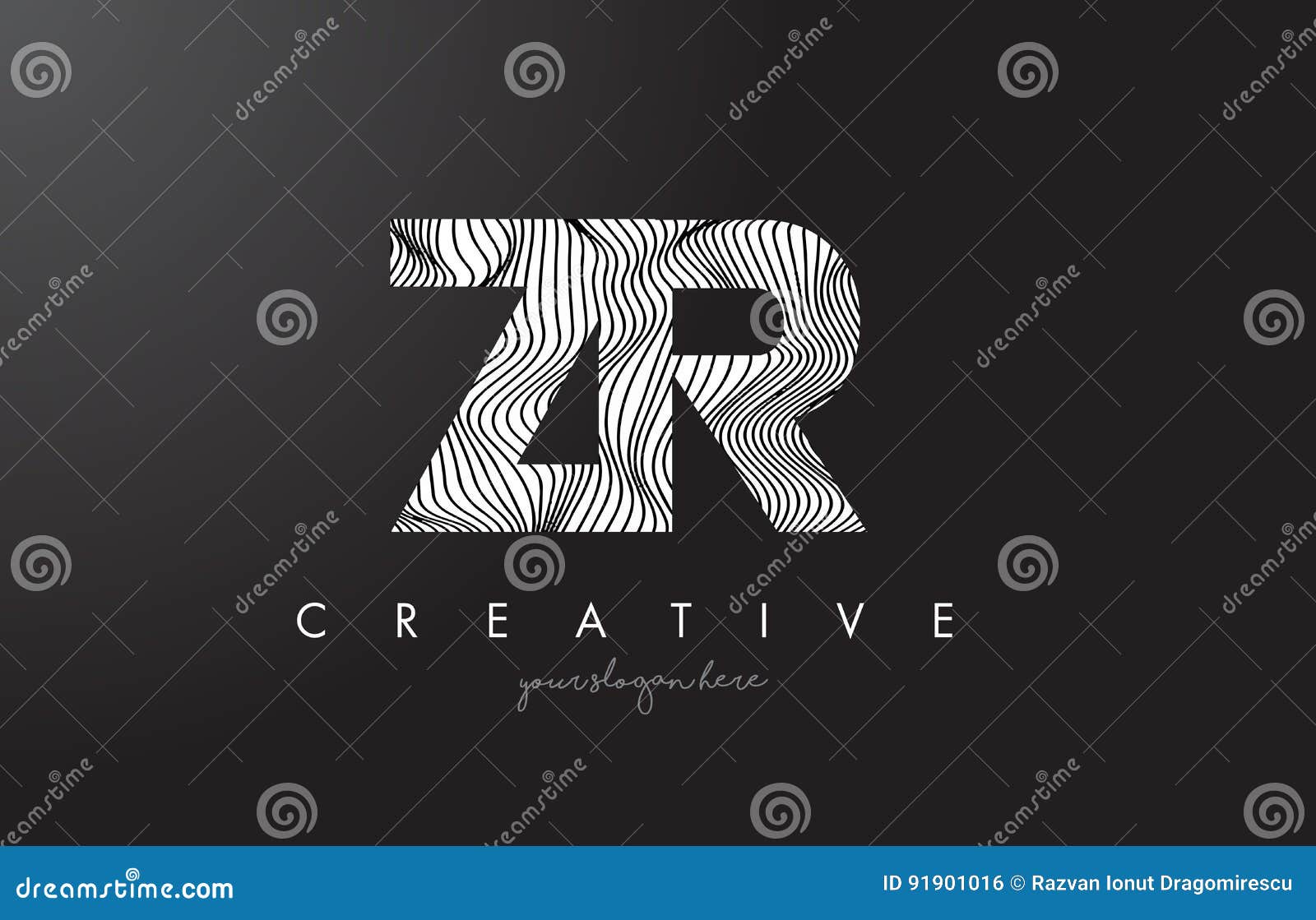 ZR Z R Letter Logo with Zebra Lines Texture Design Vector. Stock Vector ...