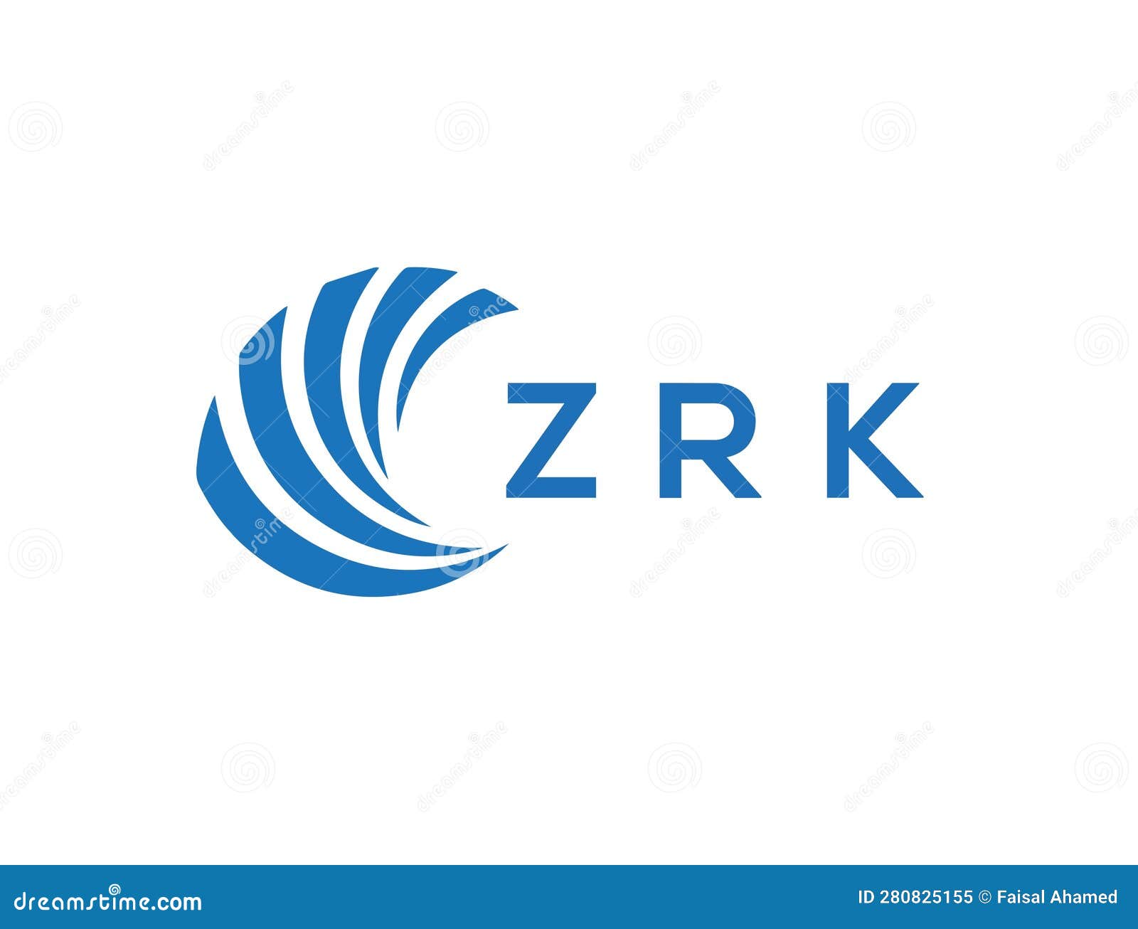 ZRK Letter Logo Design on White Background. ZRK Creative Circle Letter ...