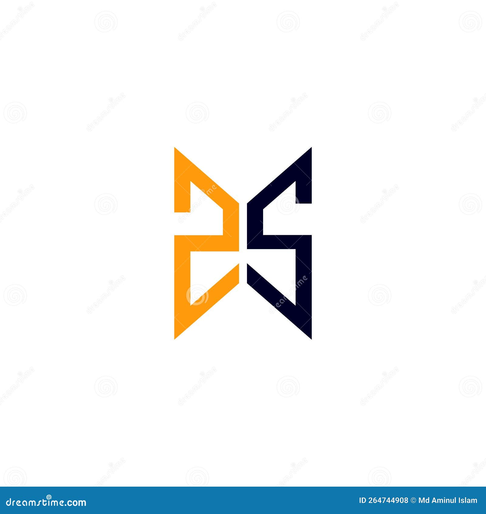 ZS Letter Logo Creative Design with Vector Graphic, Stock Vector ...