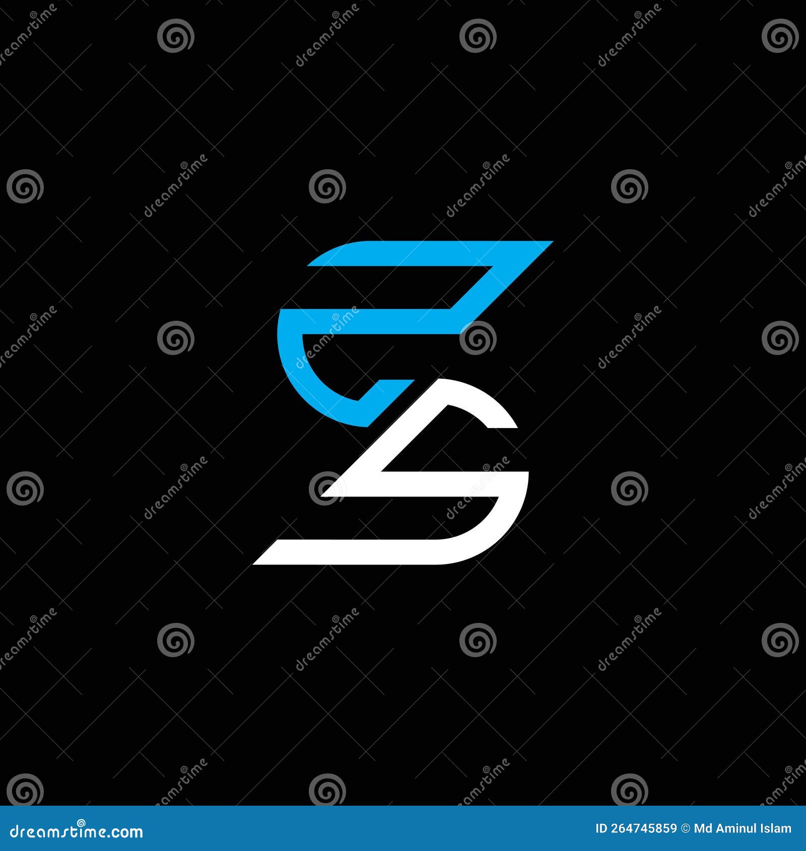 ZS Letter Logo Creative Design with Vector Graphic Stock Vector ...