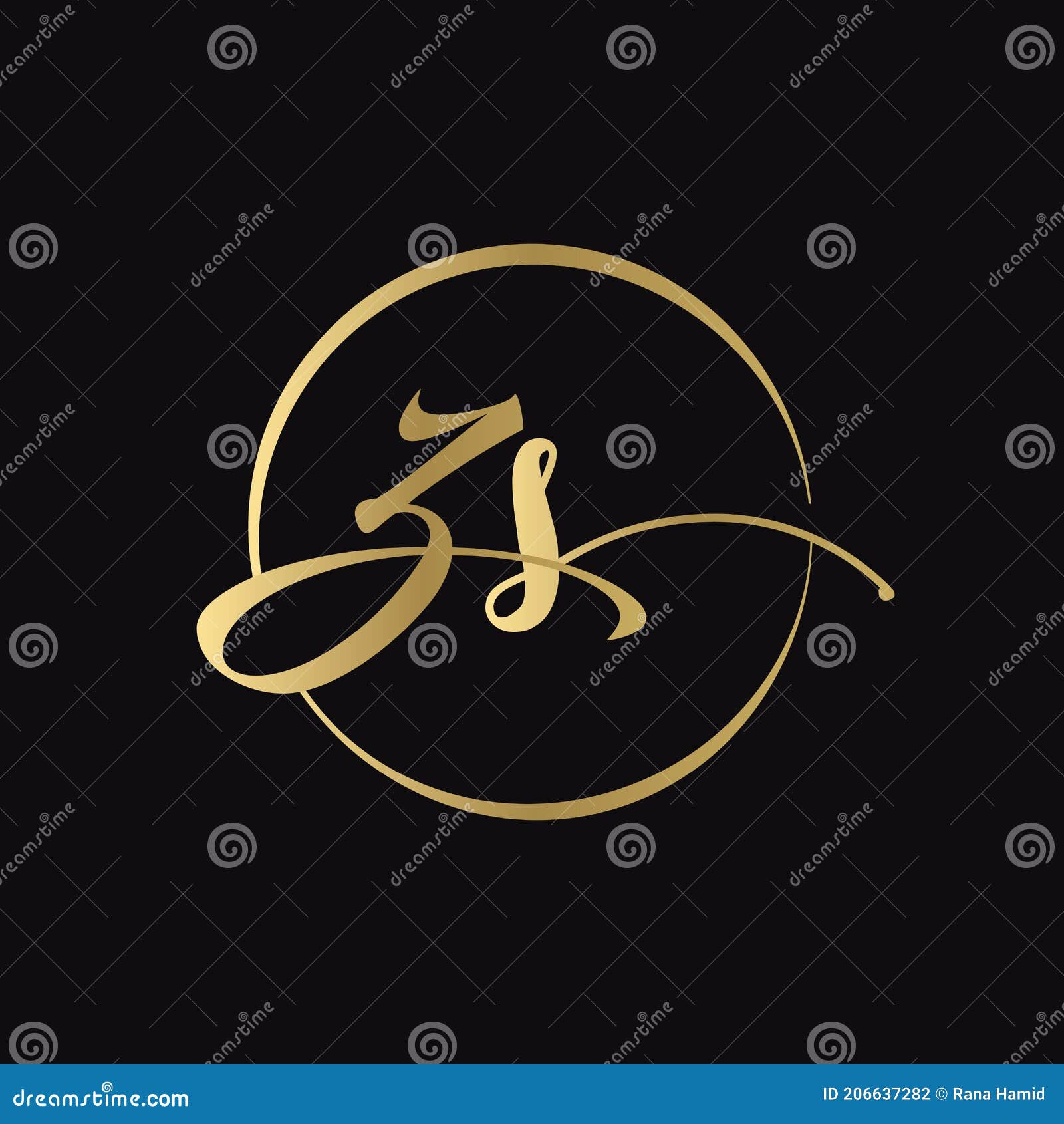 ZS Letter Logo Design Vector Template. Abstract Script Letter ZS Vector ...