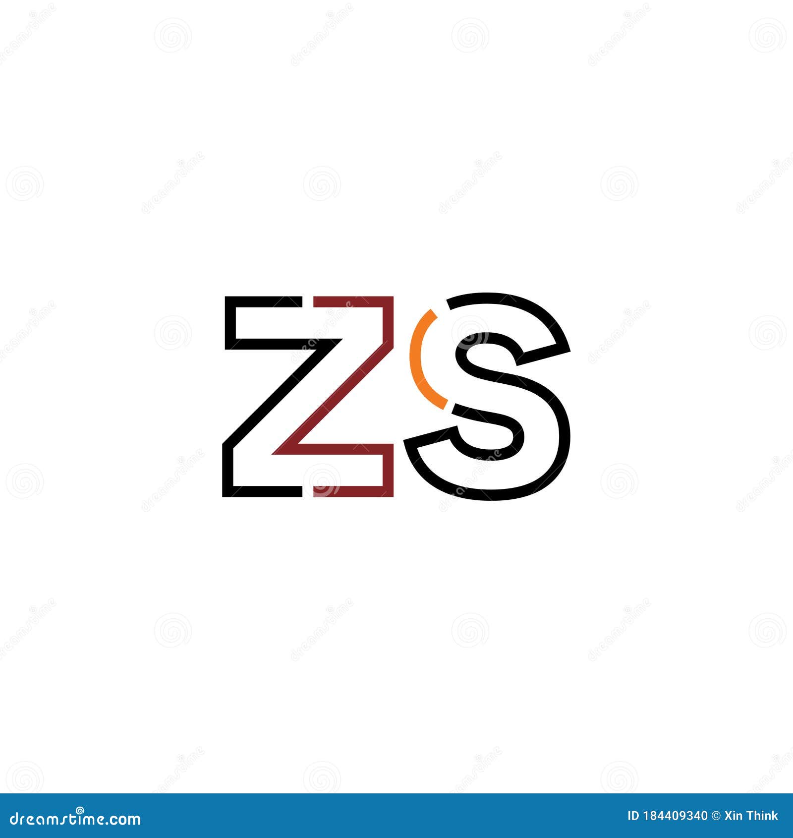 ZS Letter Logo Icon Design Template Elements Stock Vector ...