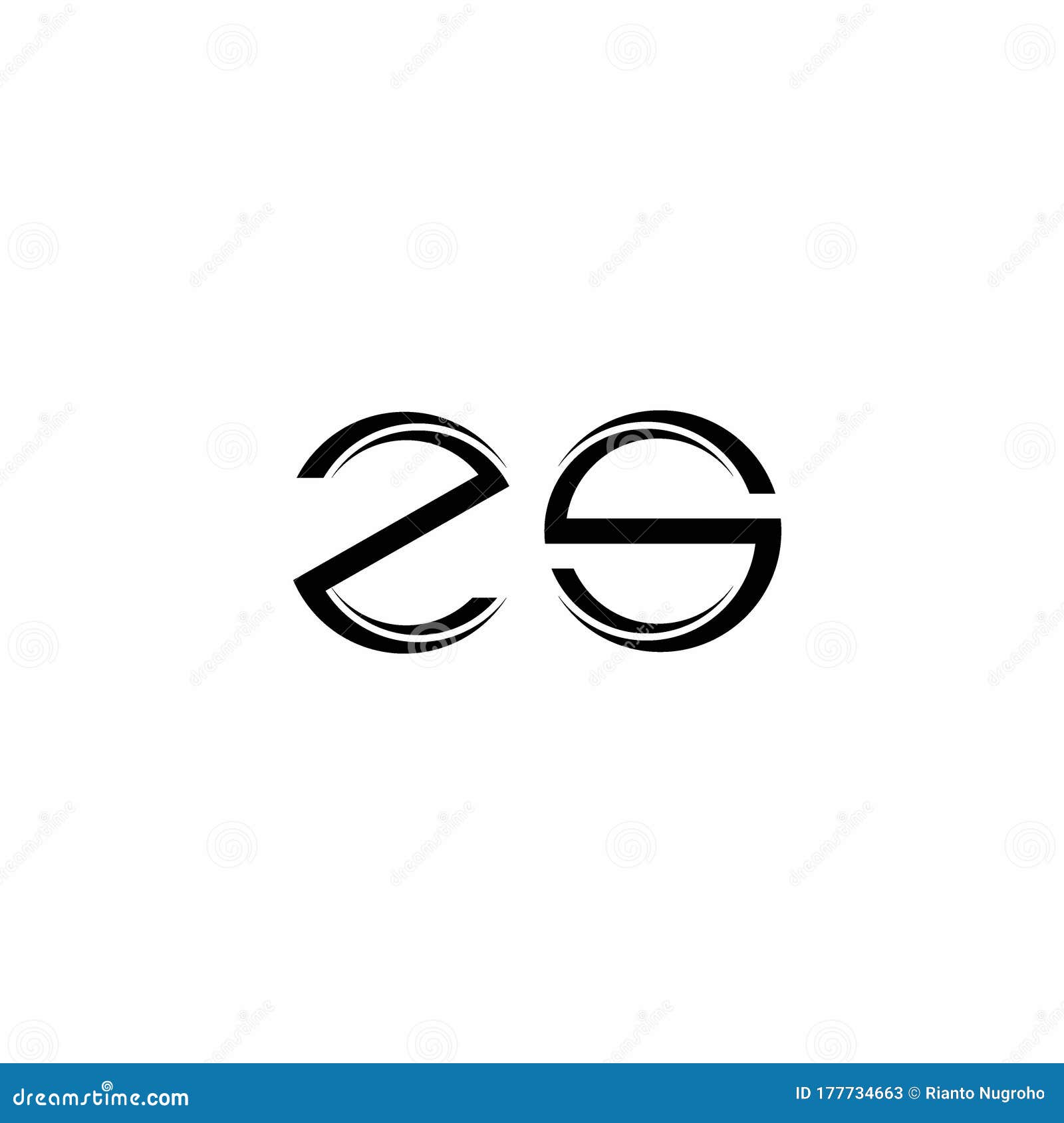 ZS Logo Monogram with Slice Rounded Modern Design Template Stock Vector ...