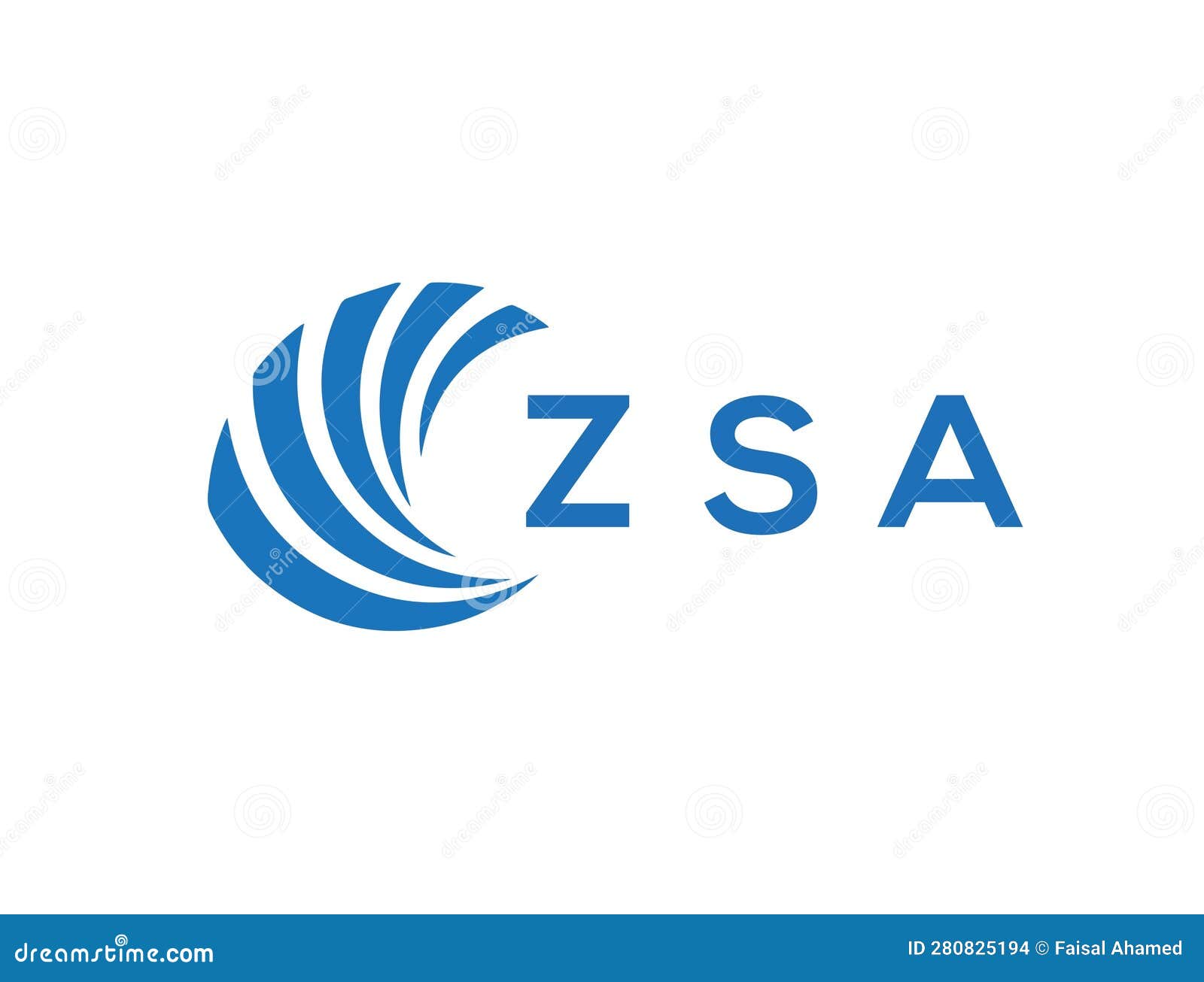 ZSA Letter Logo Design on White Background. ZSA Creative Circle Letter ...