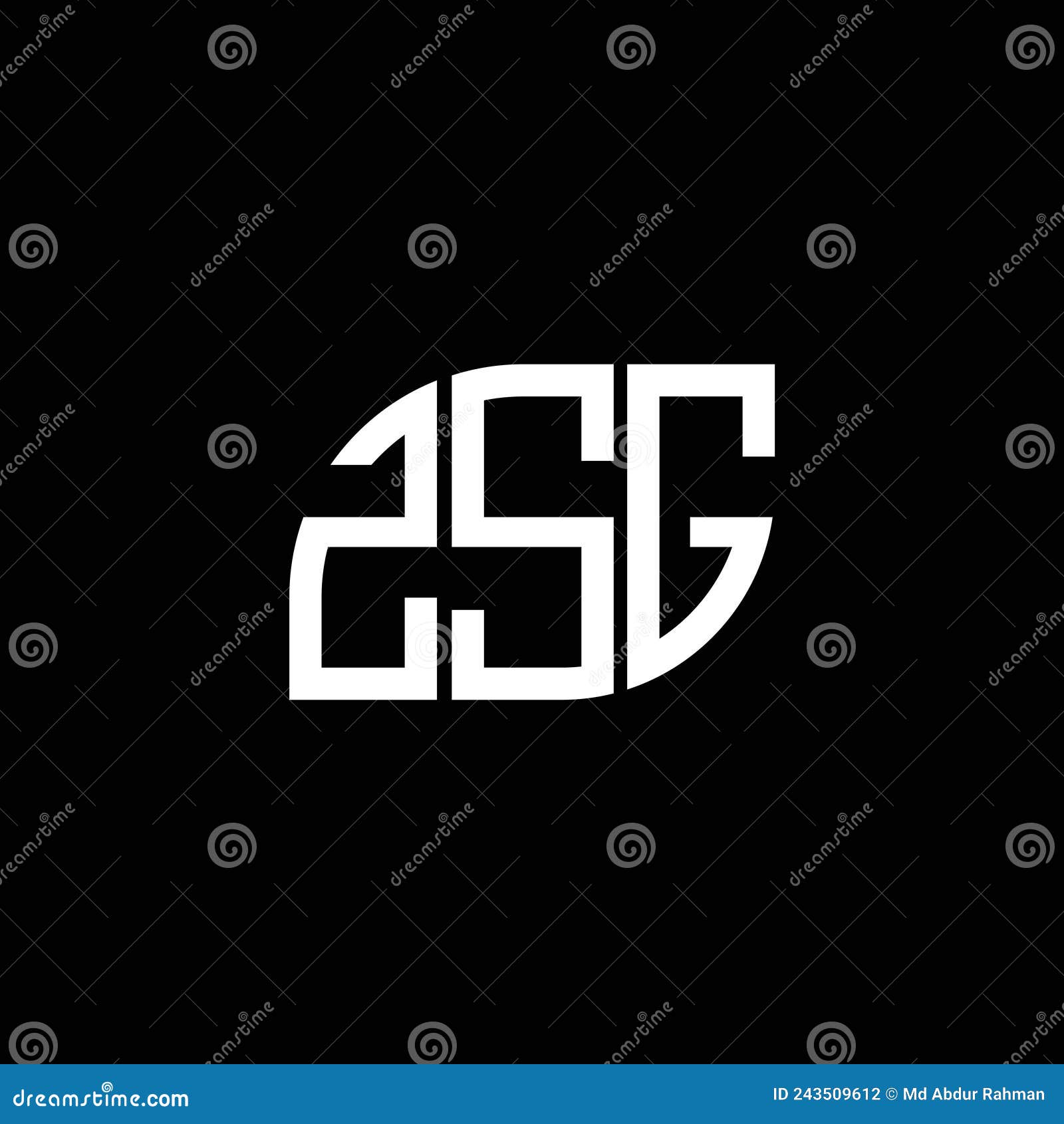 ZSG Letter Logo Design on Black Background. ZSG Creative Initials ...