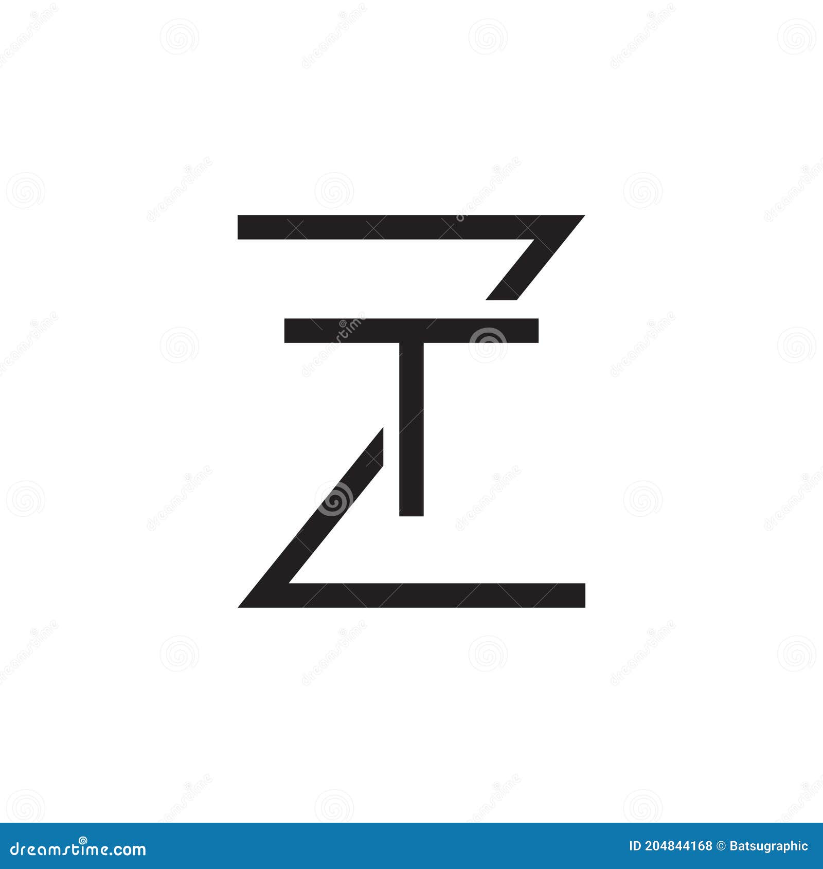 Zt Inicial Carta Vector Logo Icono Ilustración del Vector - Ilustración ...