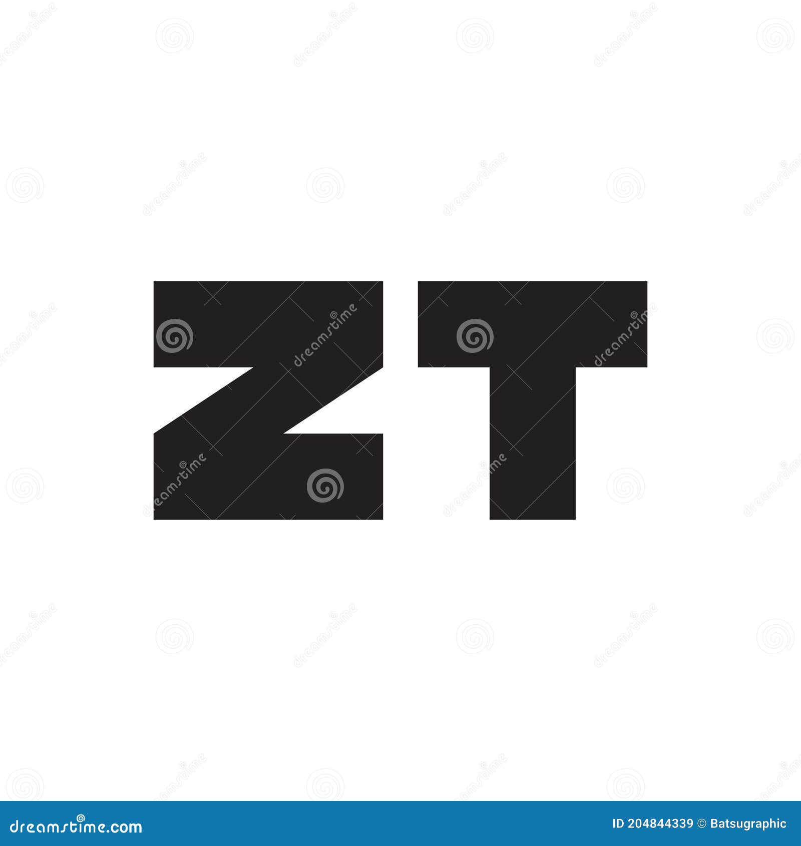 Zt Inicial Carta Vector Logo Icono Ilustración del Vector - Ilustración ...