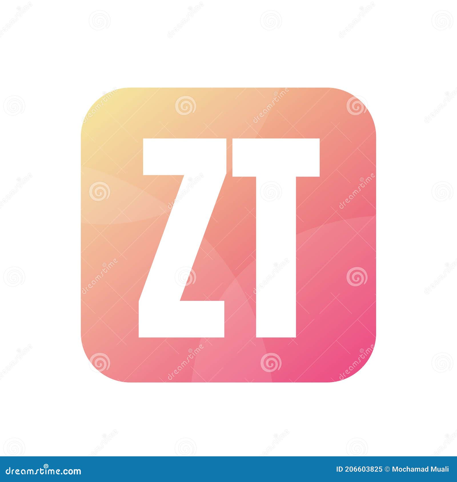 ZT Letter Logo Design with Simple Style Stock Vector - Illustration of ...
