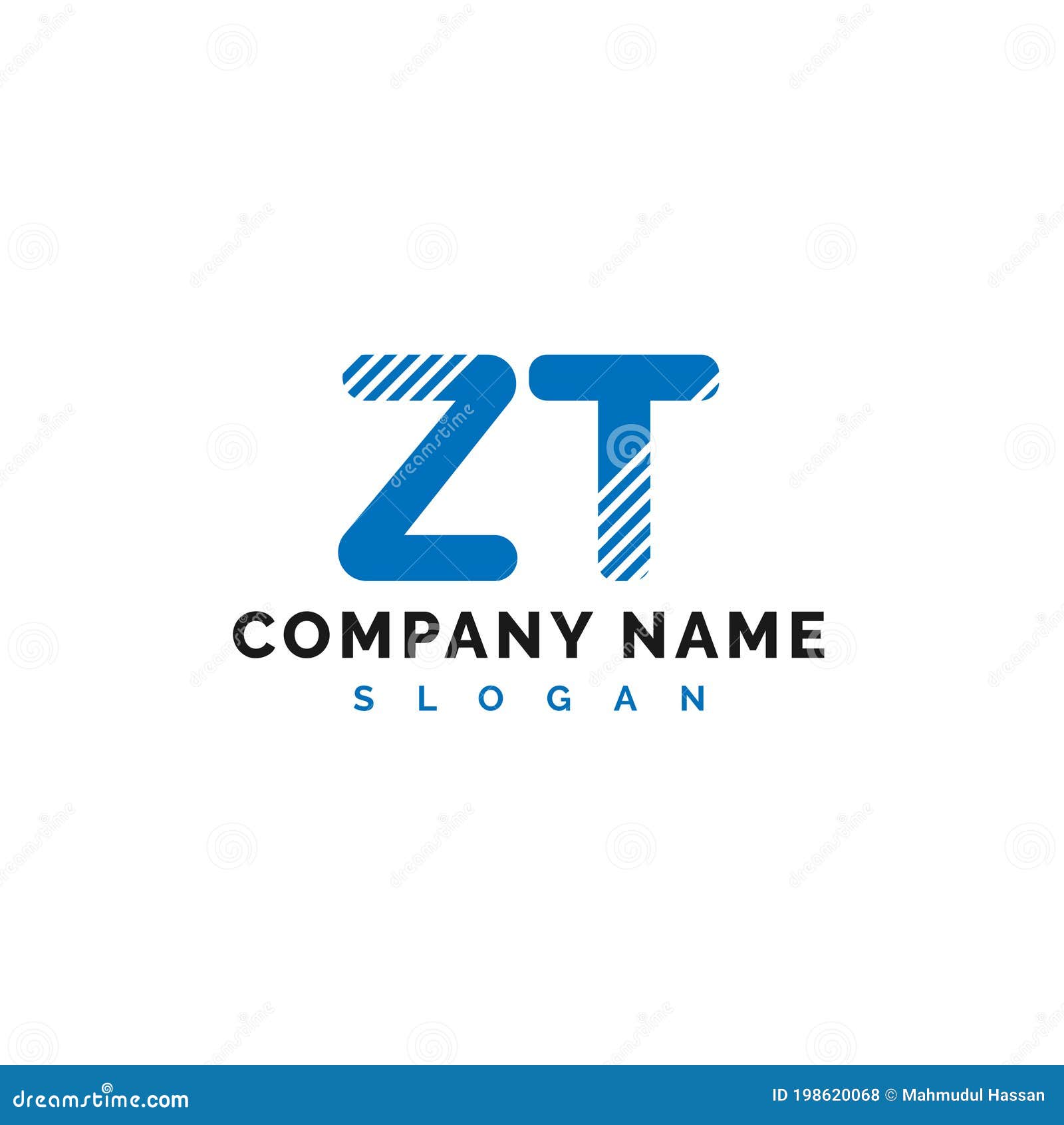 ZT Letter Logo Design. ZT Letter Logo Vector Illustration - Vector ...